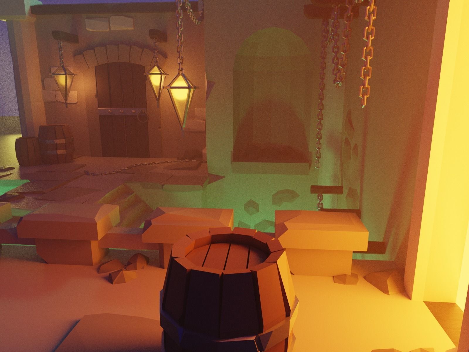 Cartoon Dungeon Scene 3D model | CGTrader