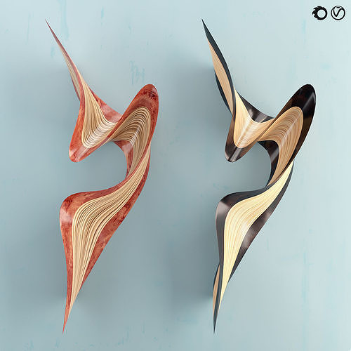 Jive Wood Wall Sculpture 3D model | CGTrader