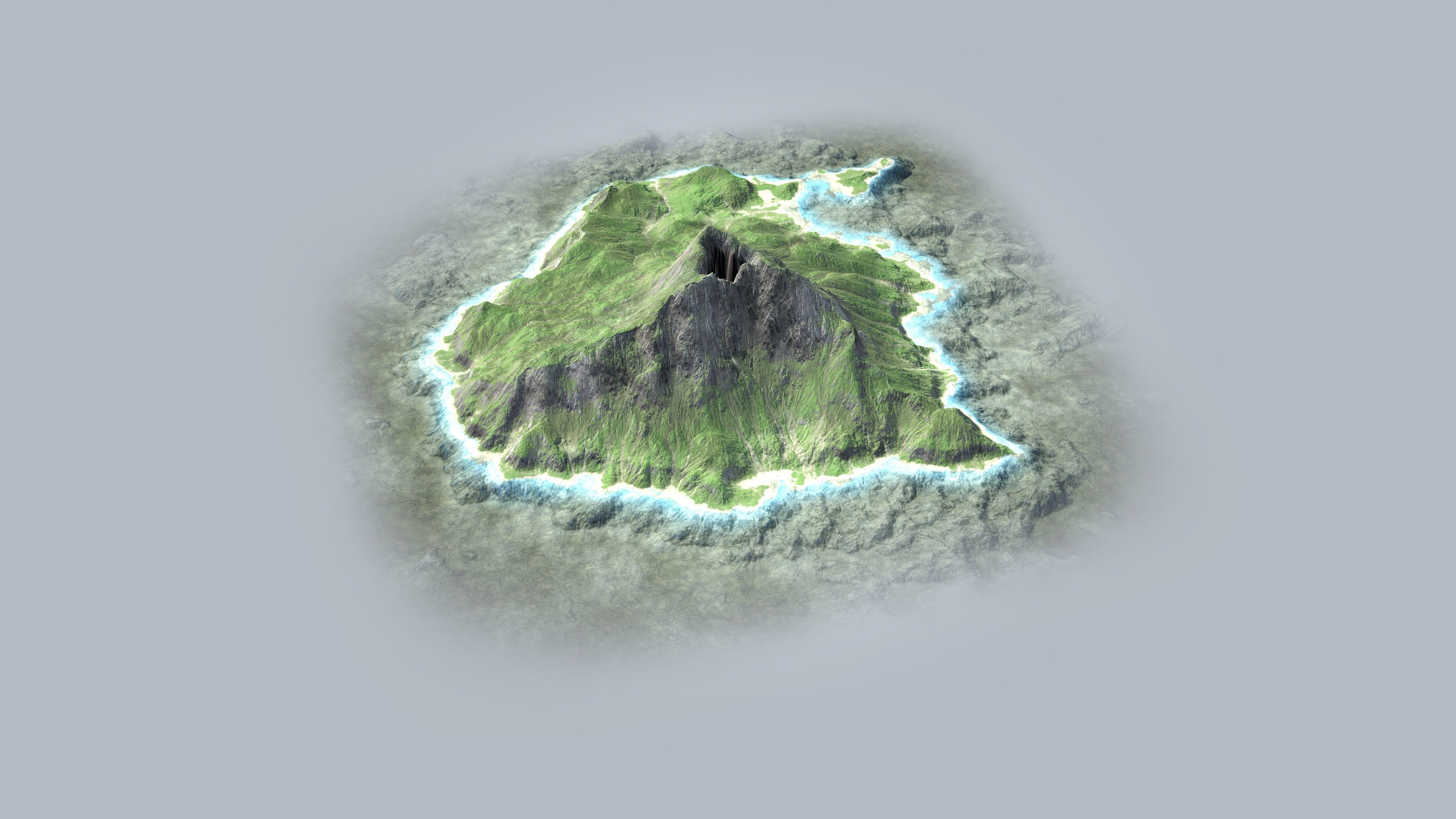3D model Volcano Island VR / AR / low-poly | CGTrader