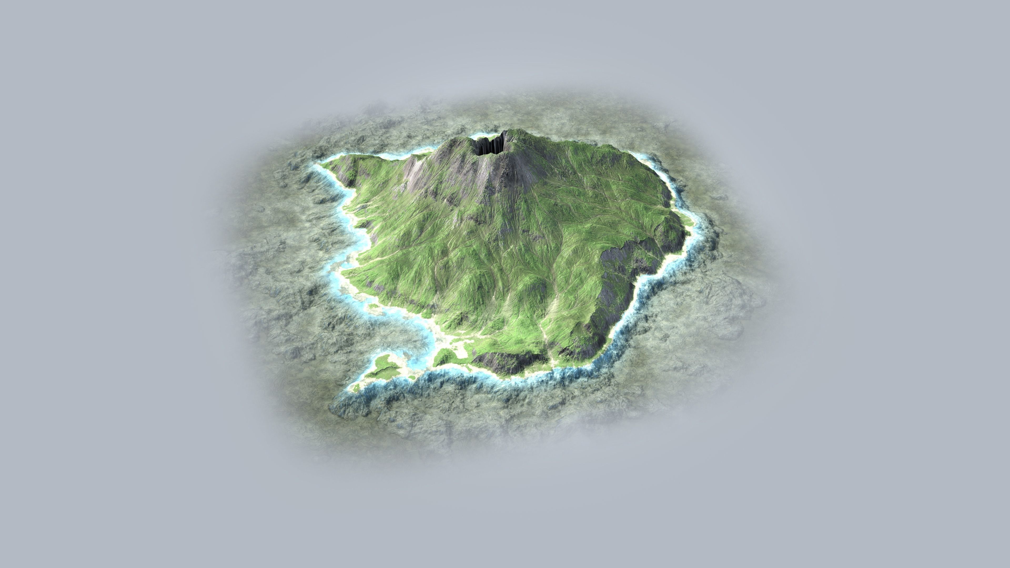 3D model Volcano Island VR / AR / low-poly | CGTrader