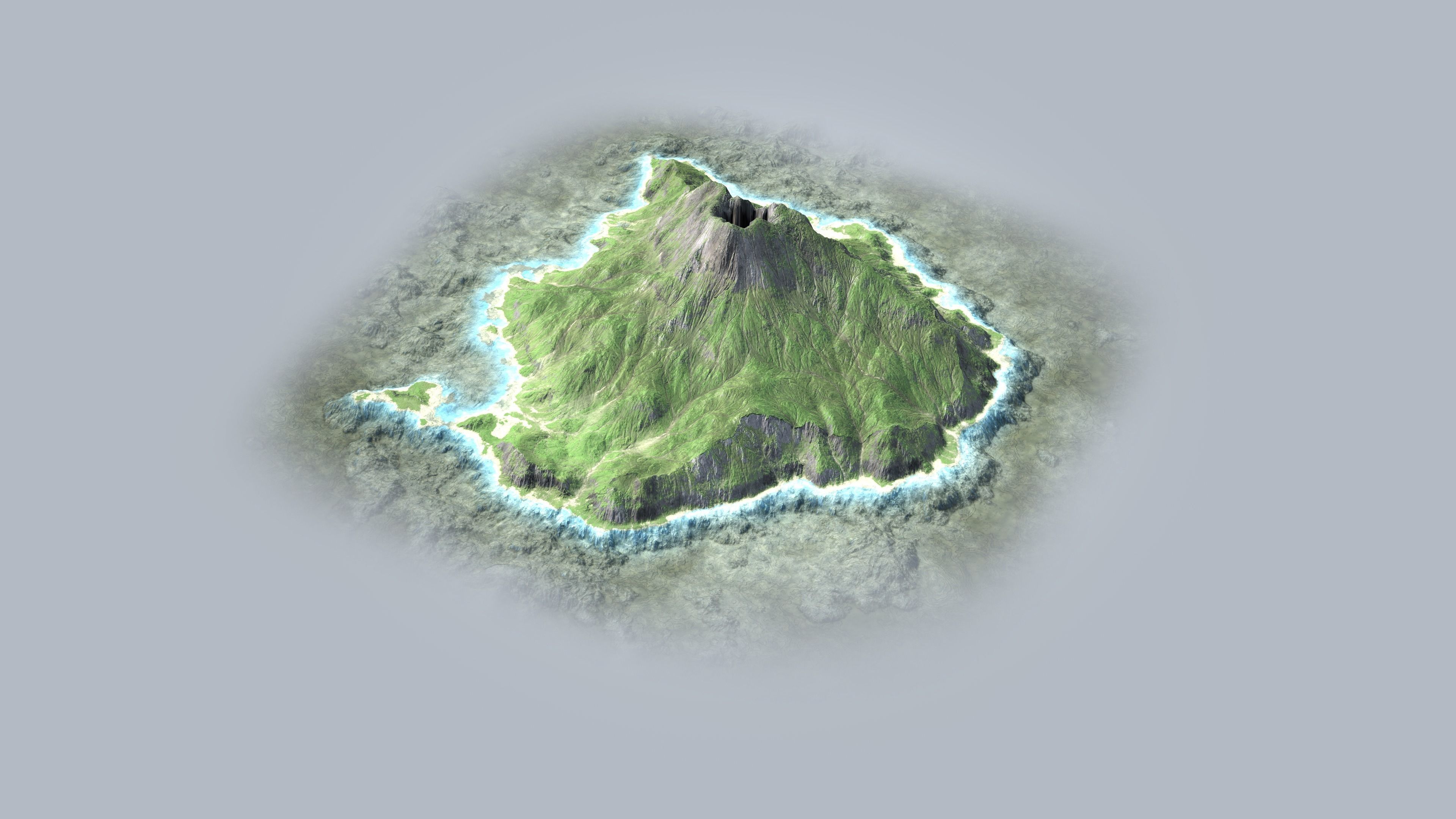 3D model Volcano Island VR / AR / low-poly | CGTrader