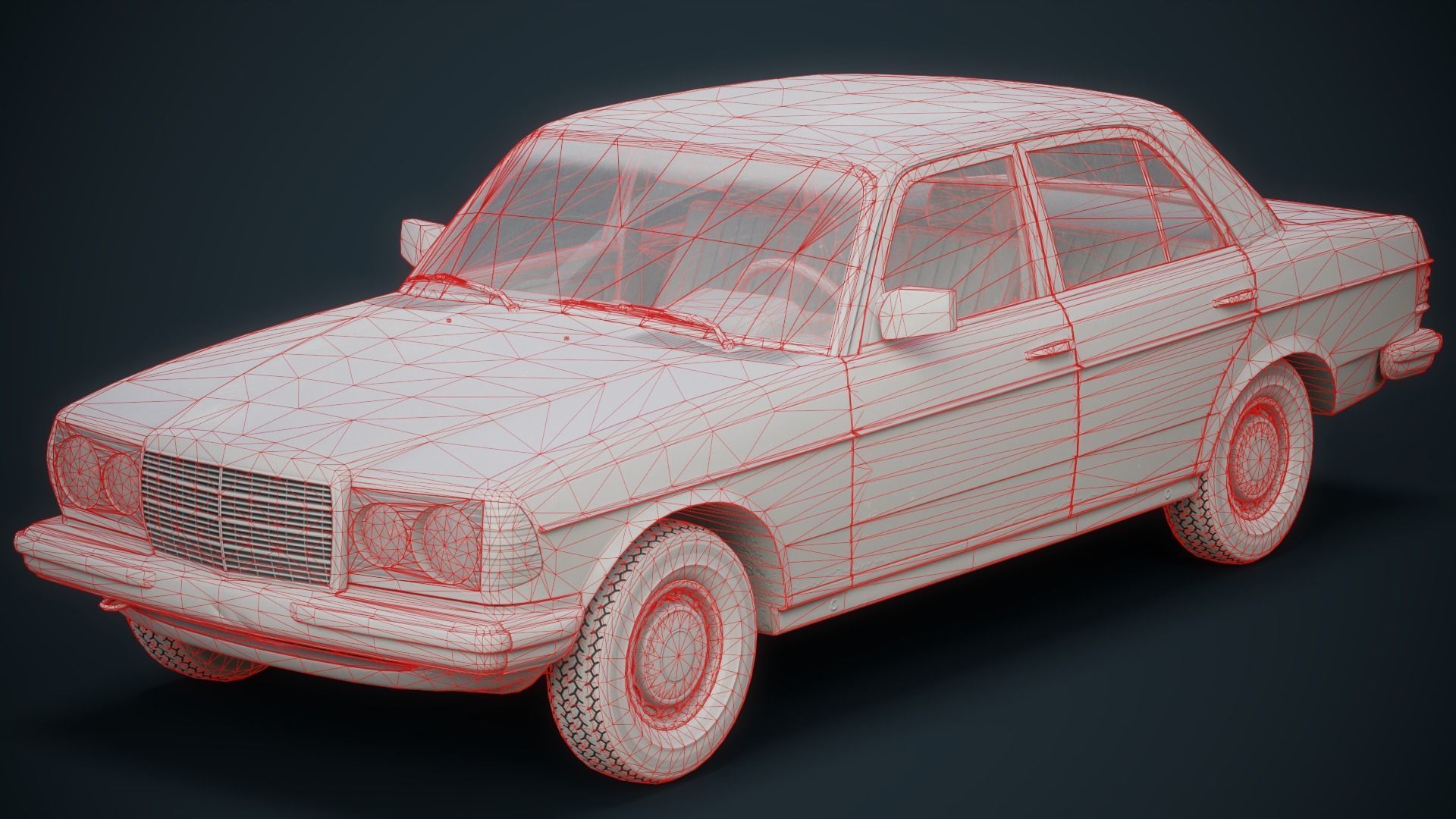 3D model Old Classic car Sedan Set with interior in 9 color variants ...