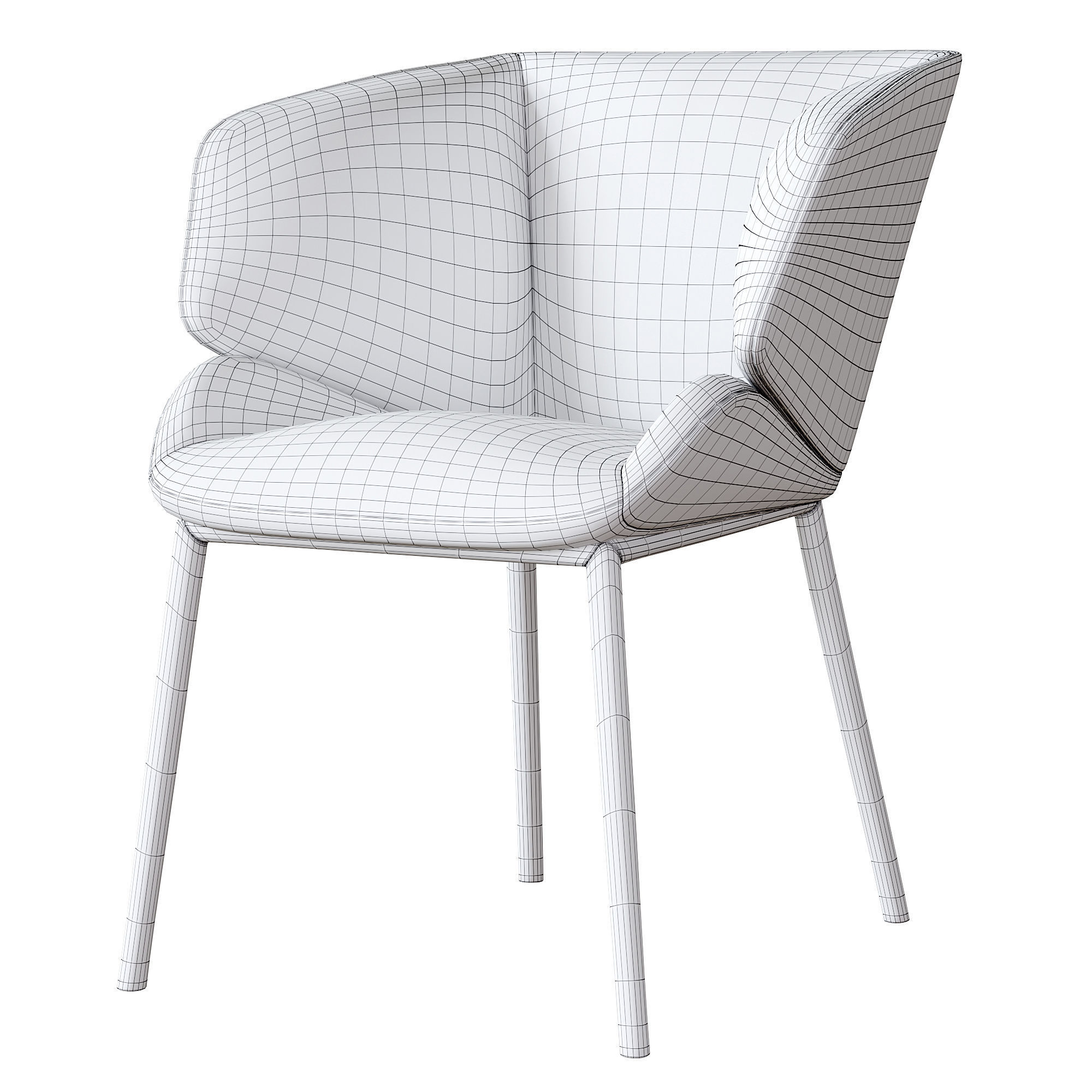 Natuzzi italia chairs rose dining 3D model | CGTrader