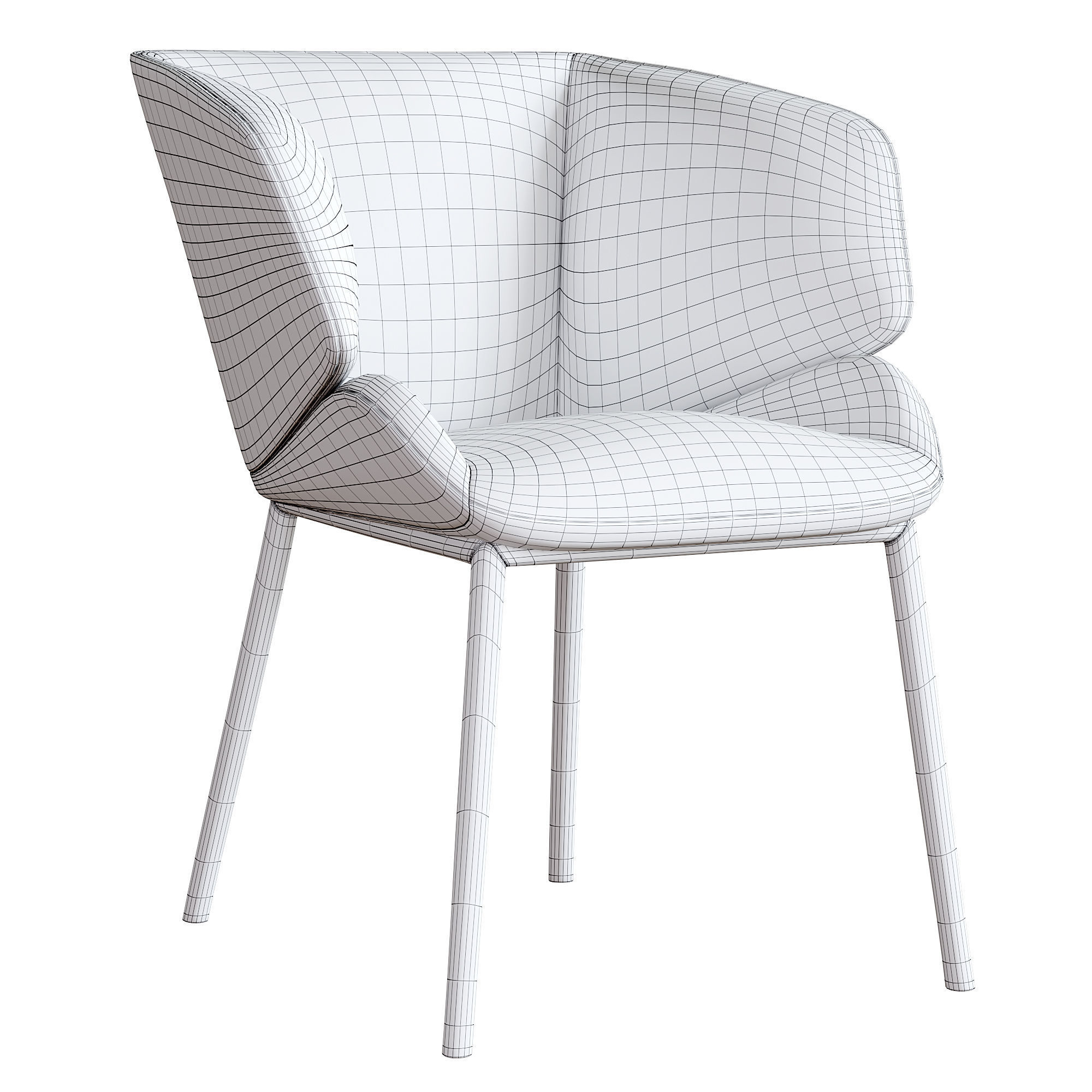 Natuzzi italia chairs rose dining 3D model | CGTrader