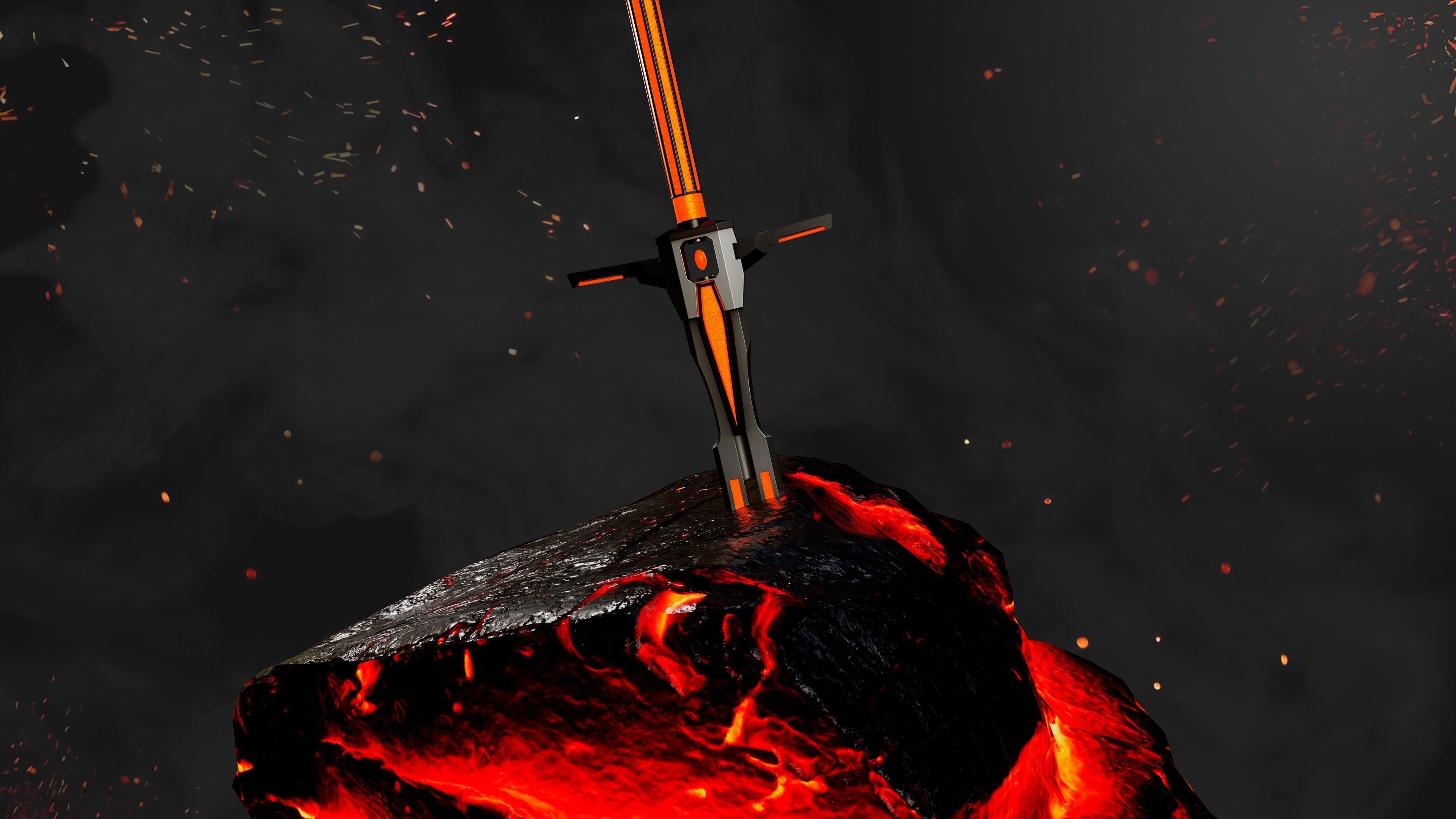 3D model Future Sci-Fi Spear Game-Ready Low-poly 3D model VR / AR / low ...