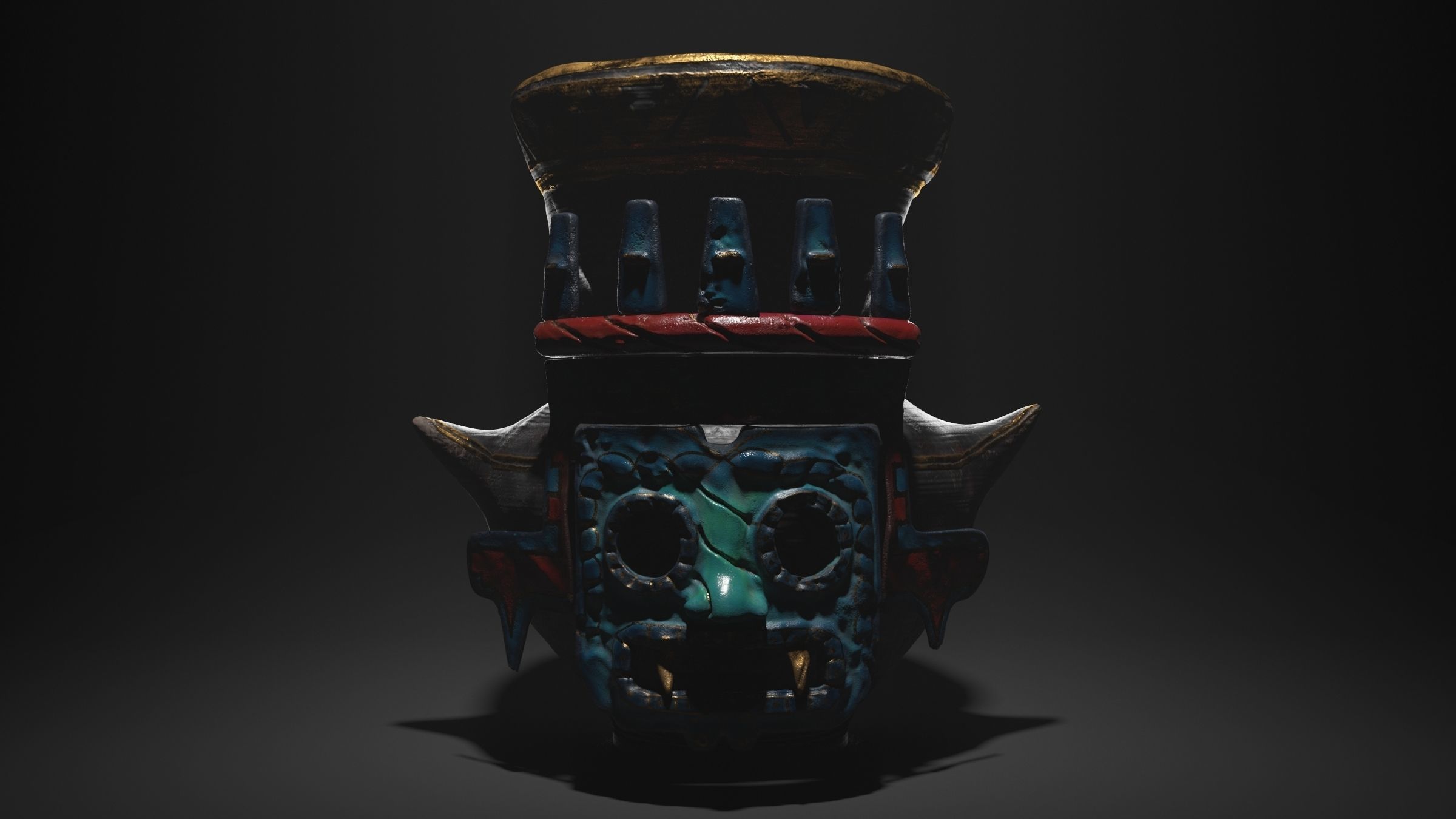 Tlaloc vessel - Aztec mythology 3D model | CGTrader