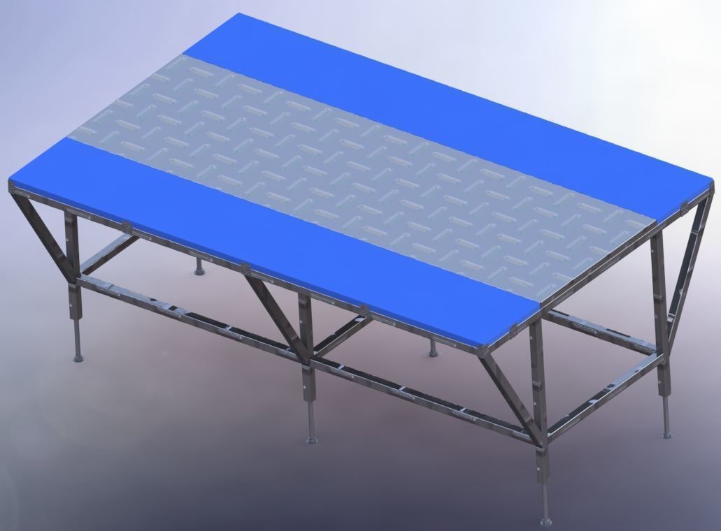 Stainless Steel Industrial Kitchen Table 3D model | CGTrader