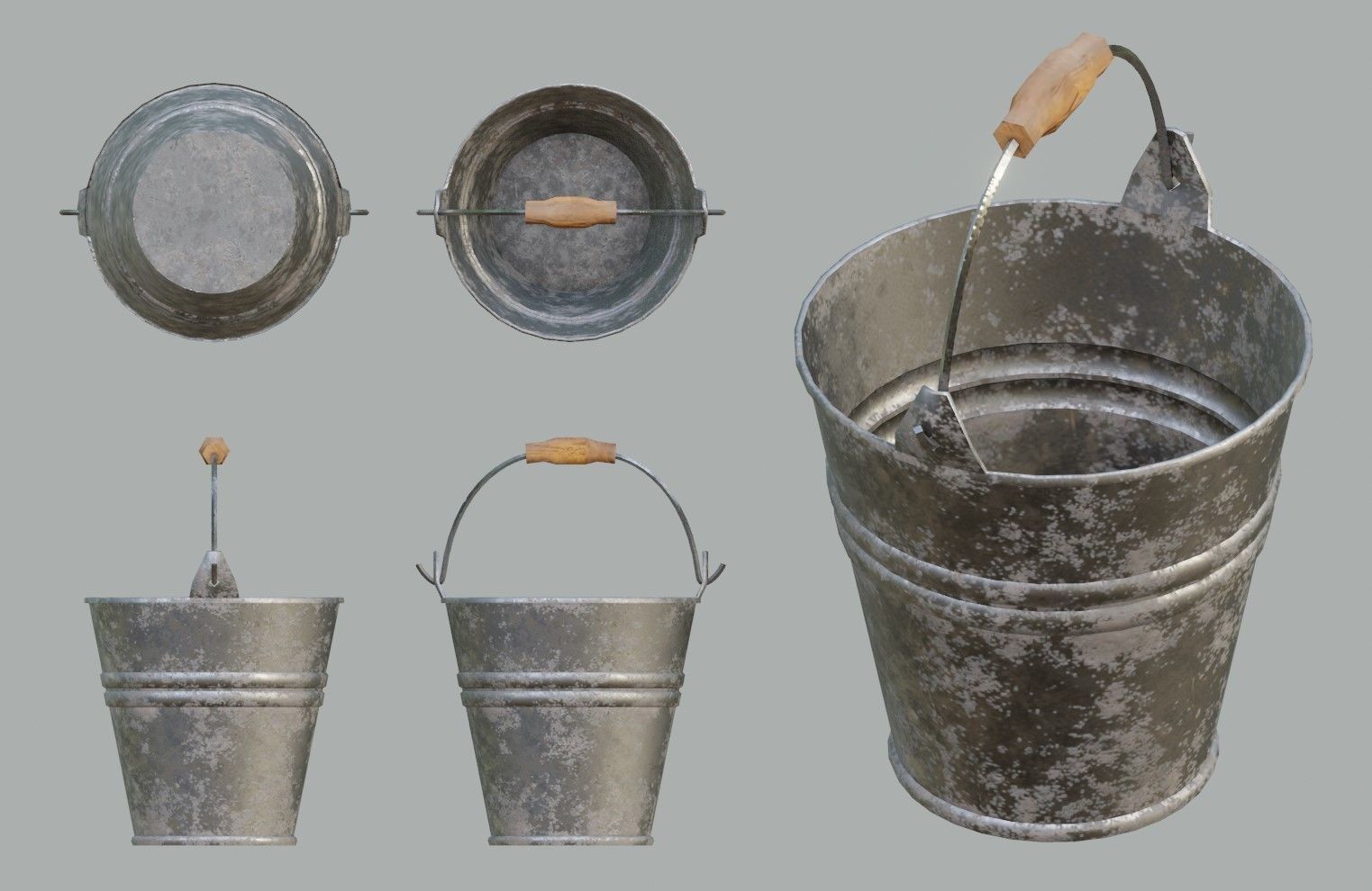 3D model Metal Bucket - Farm tools collection - Ar-Vr ready PBR VR / AR ...
