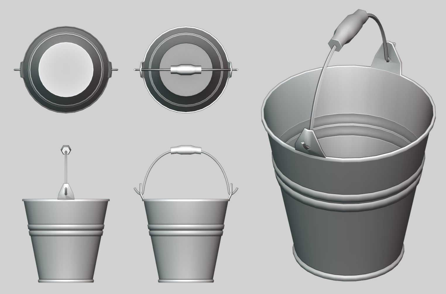 3D model Metal Bucket - Farm tools collection - Ar-Vr ready PBR VR / AR ...