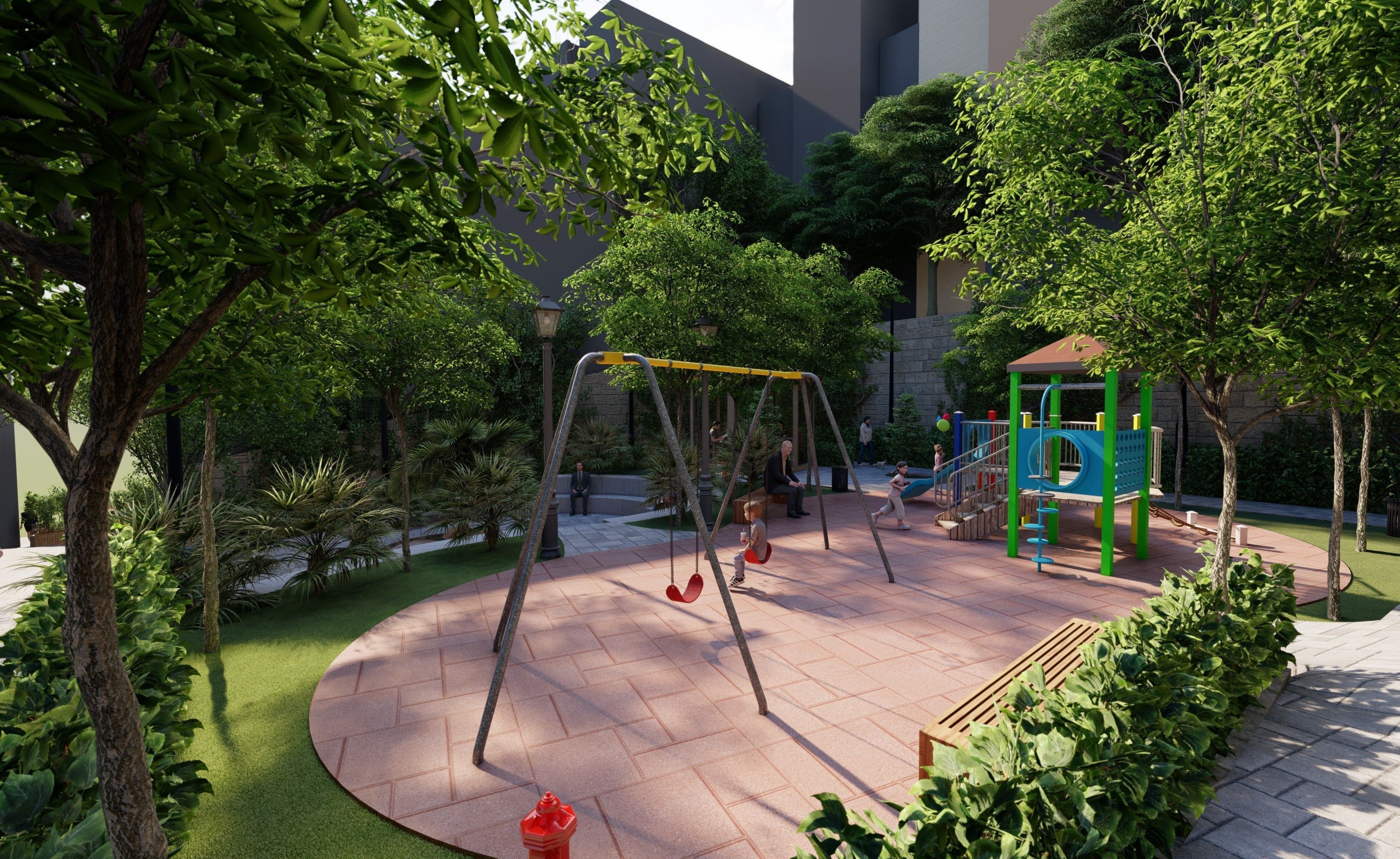 Recreational Area and Park Model In An Old Neighborhood 3D model | CGTrader