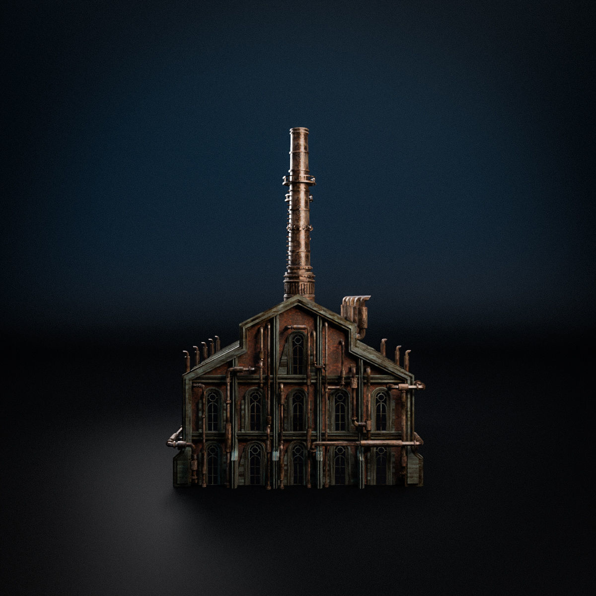 3D model STEAMPUNK INDUSTRIAL BUILDING 3 VR / AR / low-poly | CGTrader