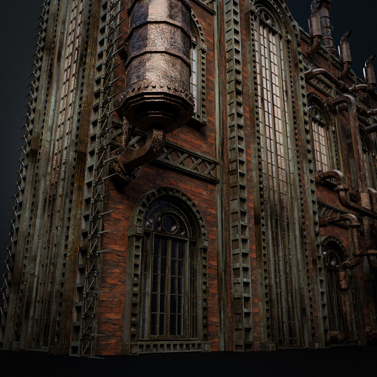 3D model STEAMPUNK INDUSTRIAL BUILDING 8 VR / AR / low-poly | CGTrader