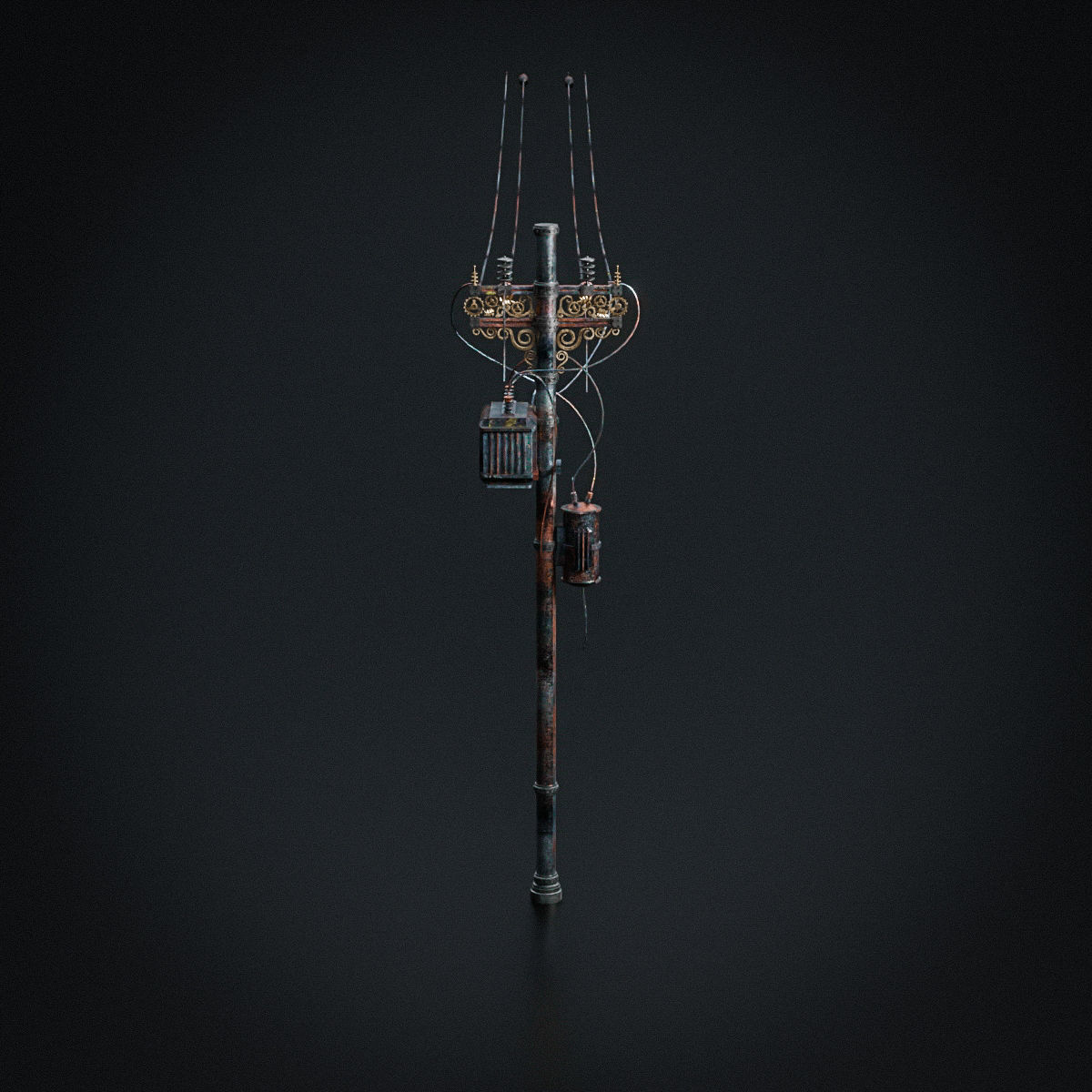 3D model ART DECO STEAMPUNK STREET PROPS ELEMENT VR / AR / low-poly ...