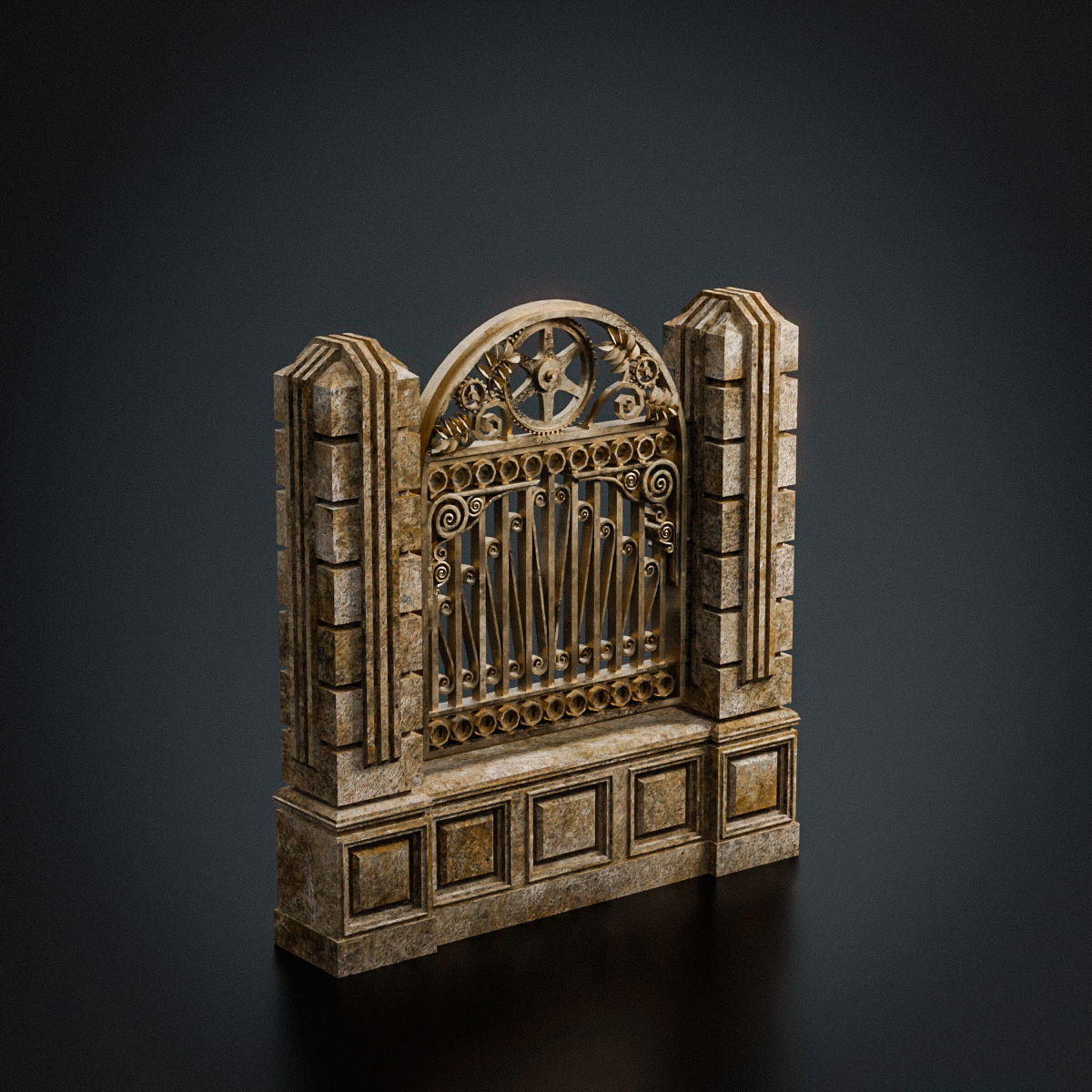 3D model ART DECO STEAMPUNK STREET PROPS ELEMENT VR / AR / low-poly ...