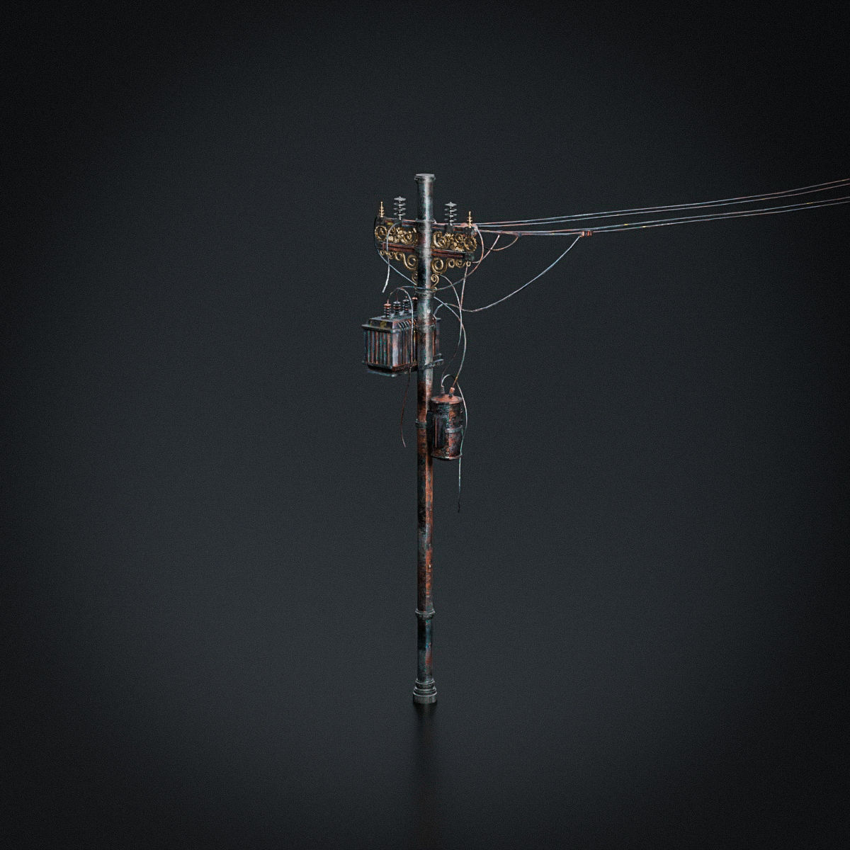 3D model ART DECO STEAMPUNK STREET PROPS ELEMENT VR / AR / low-poly ...