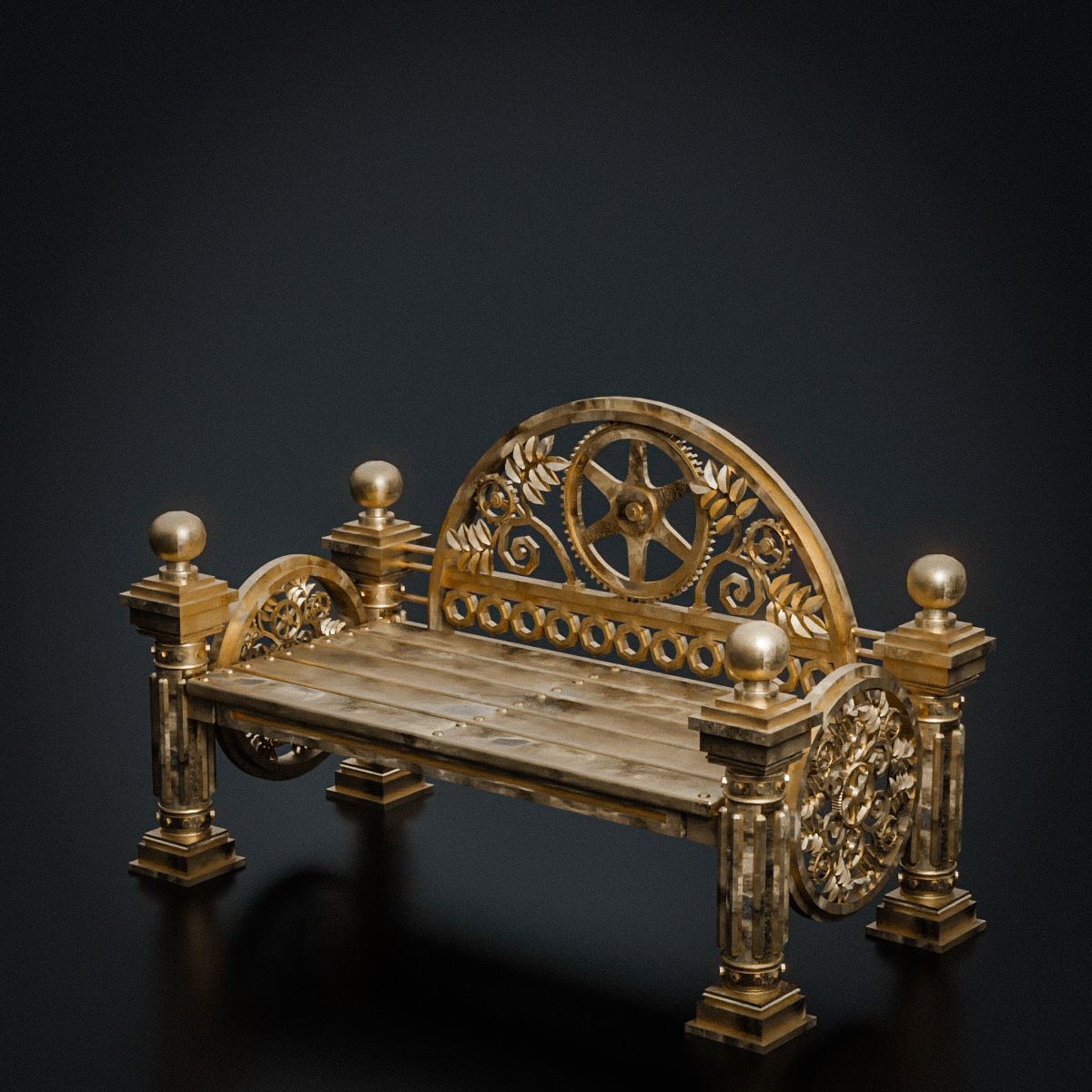 3D model ART DECO STEAMPUNK STREET PROPS ELEMENT VR / AR / low-poly ...