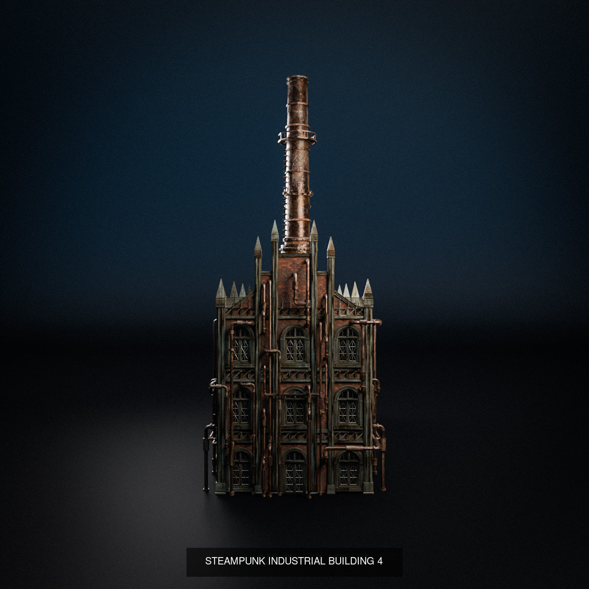 3D Model Collection STEAMPUNK INDUSTRIAL BUILDING PACK VR / AR / low ...