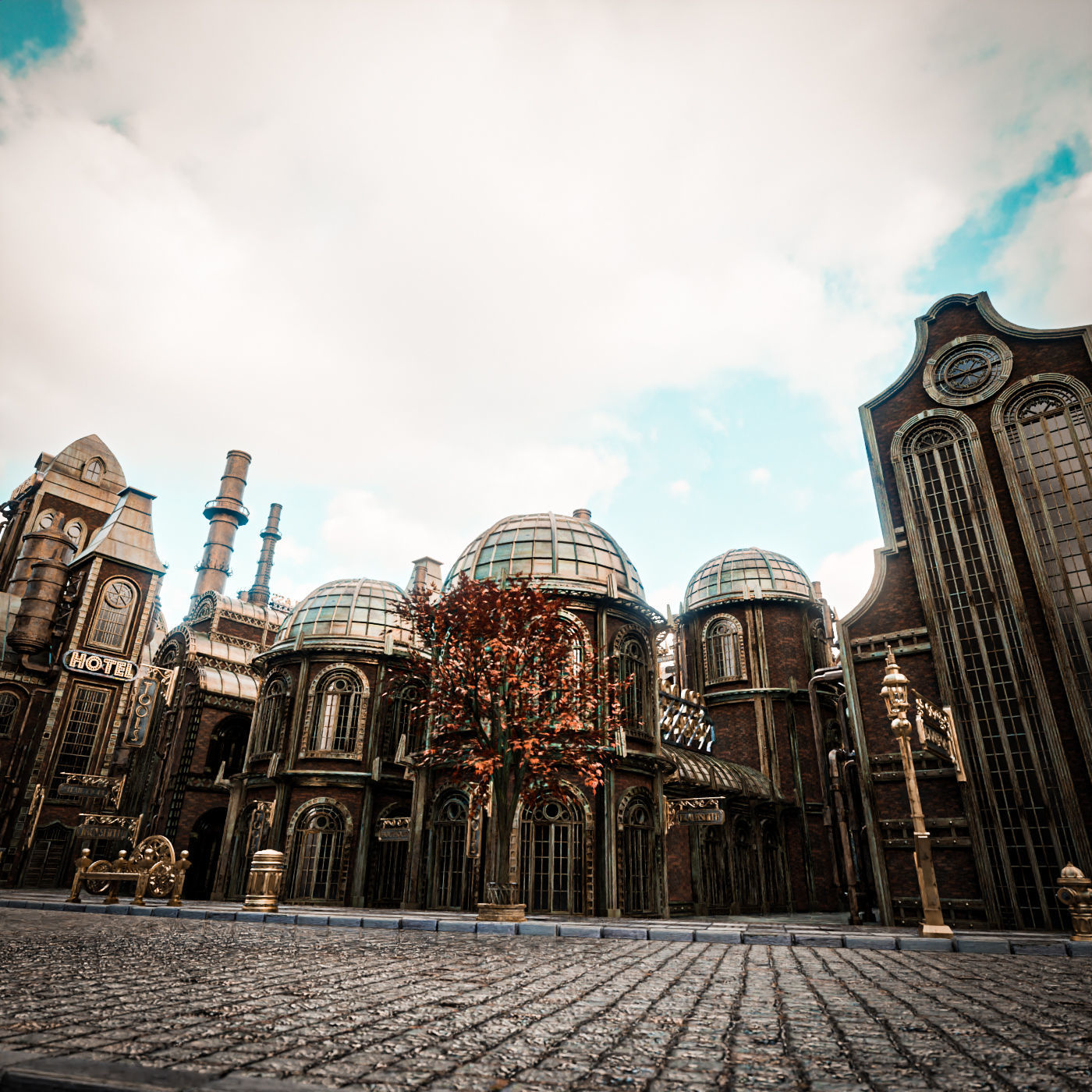 STEAMPUNK INDUSTRIAL BUILDING PACK 3D Model Collection | CGTrader