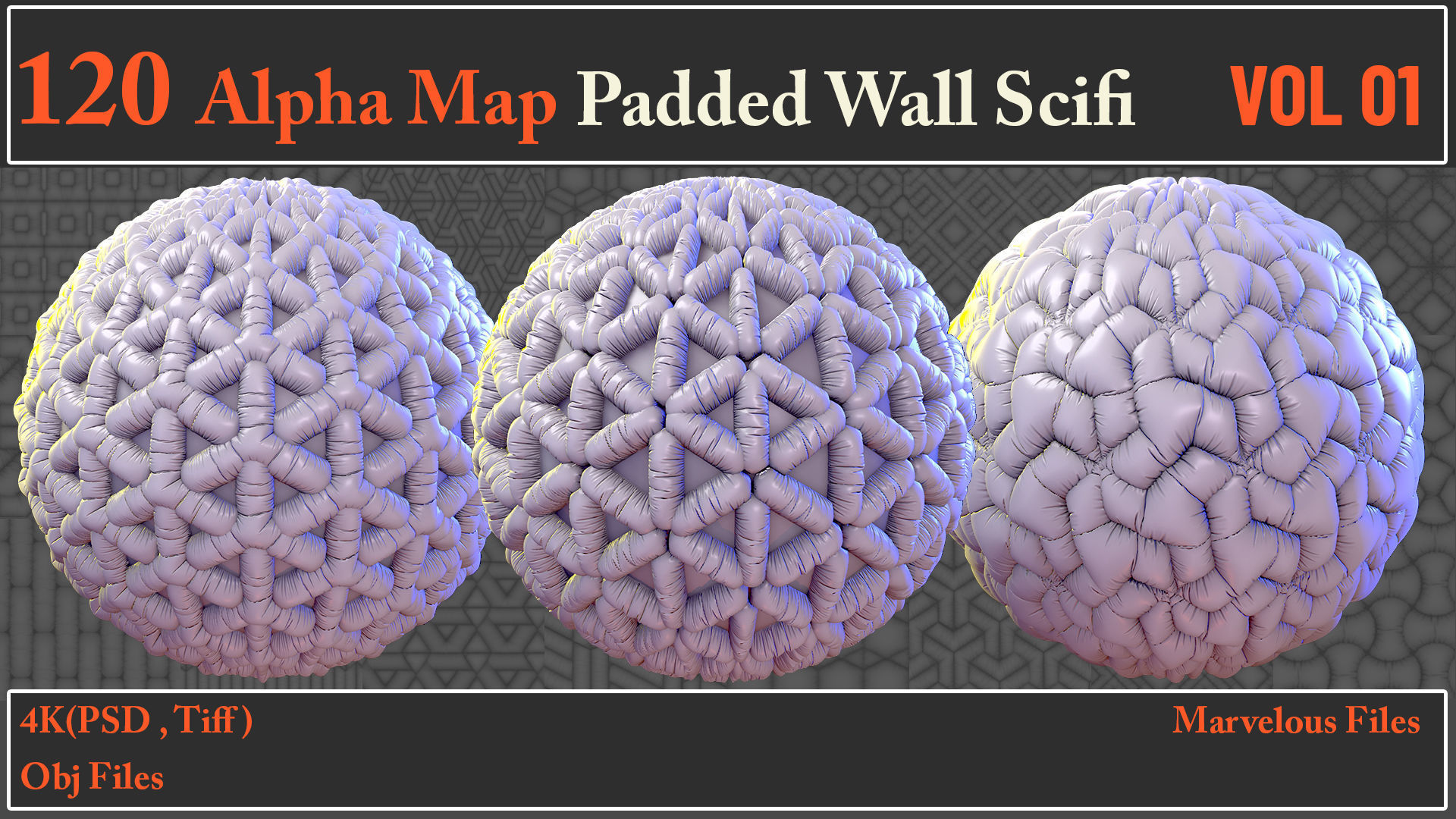120 Alpha Maps Padded Wall SCIFI Texture | CGTrader