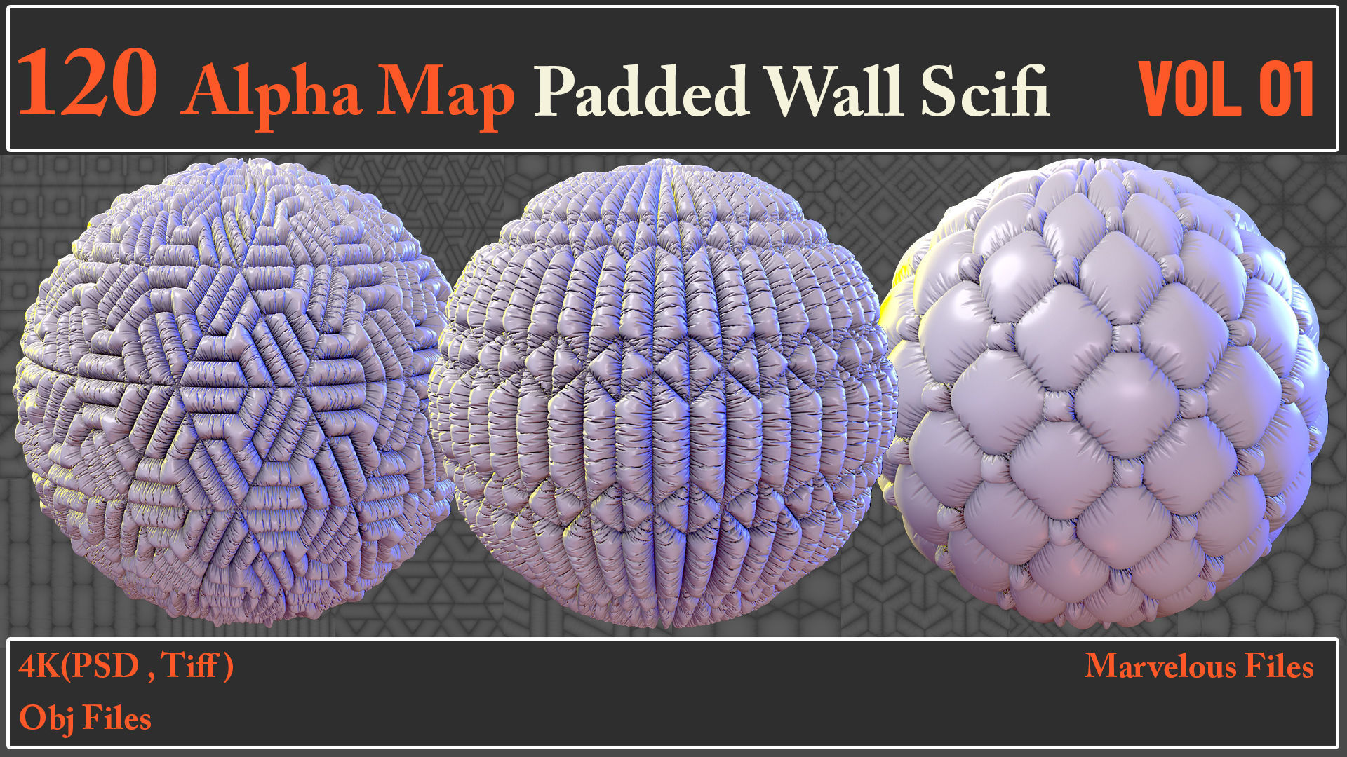120 Alpha Maps Padded Wall SCIFI Texture | CGTrader