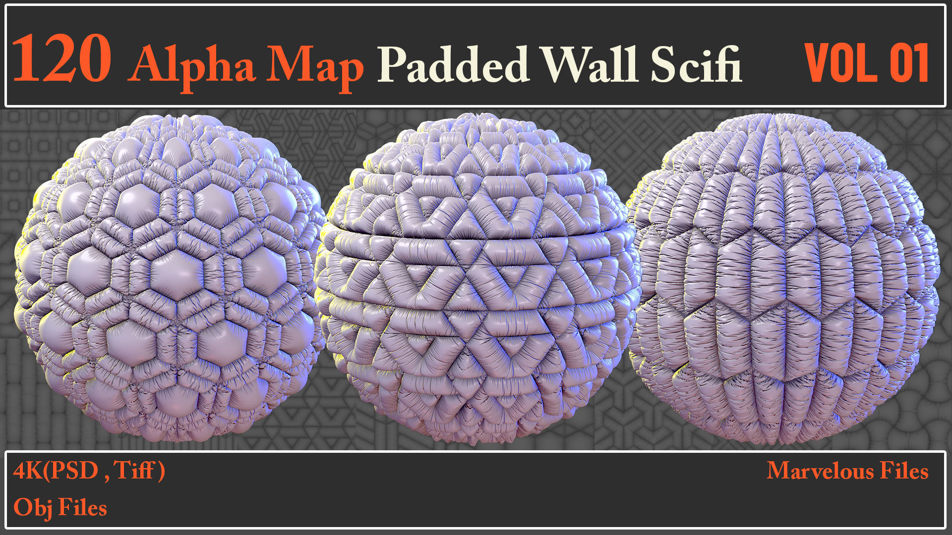 120 Alpha Maps Padded Wall SCIFI Texture | CGTrader