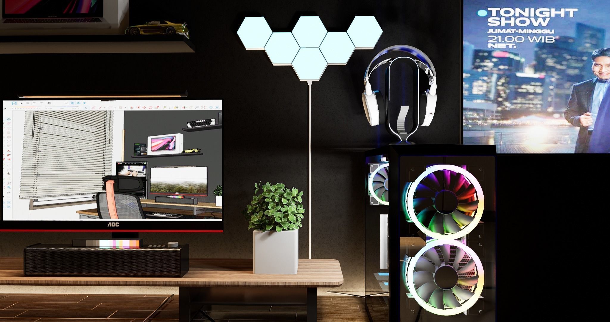 MY DESK SETUP PC 3D model | CGTrader