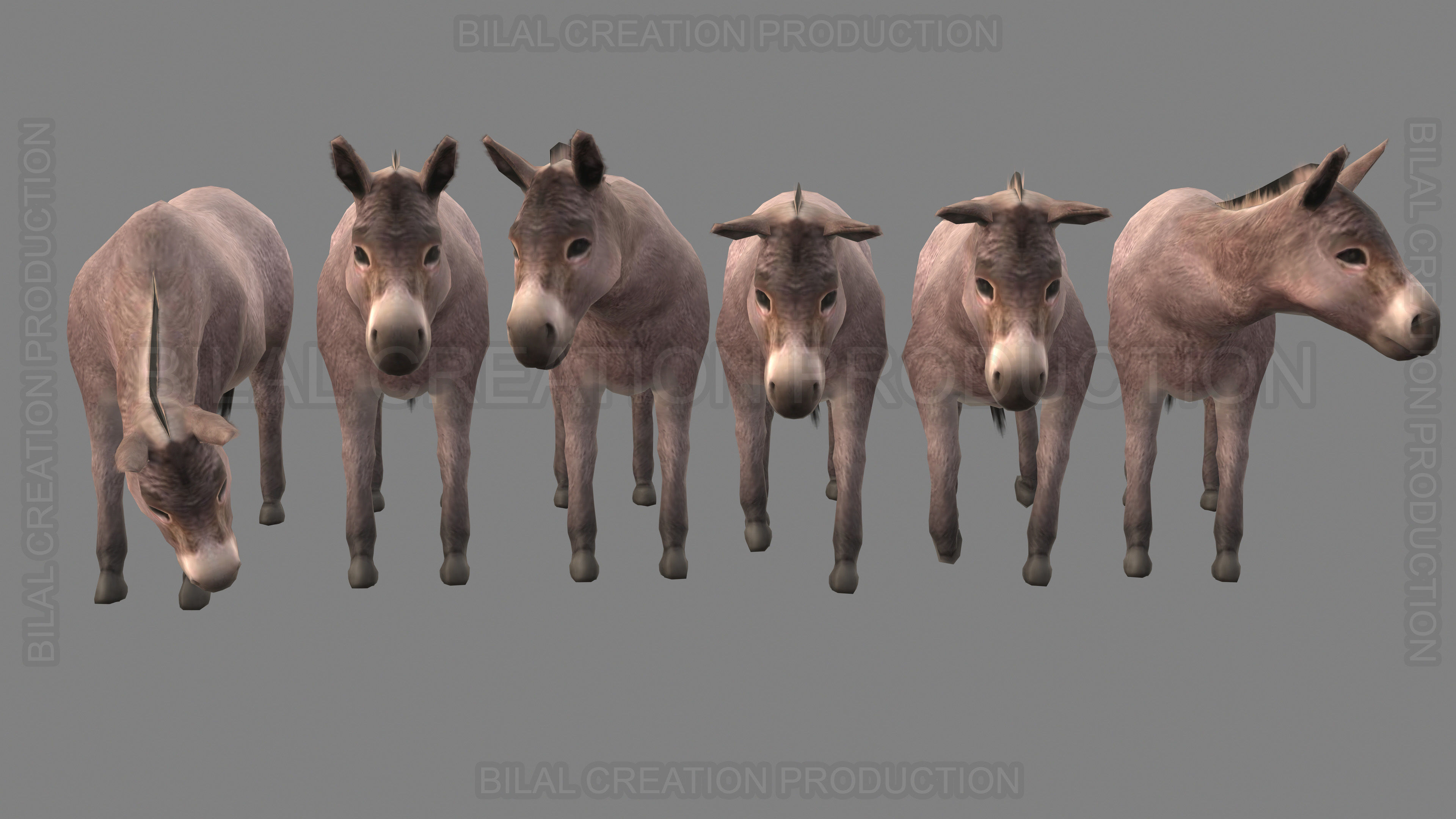 3D model Donkey Animated VR / AR / low-poly | CGTrader