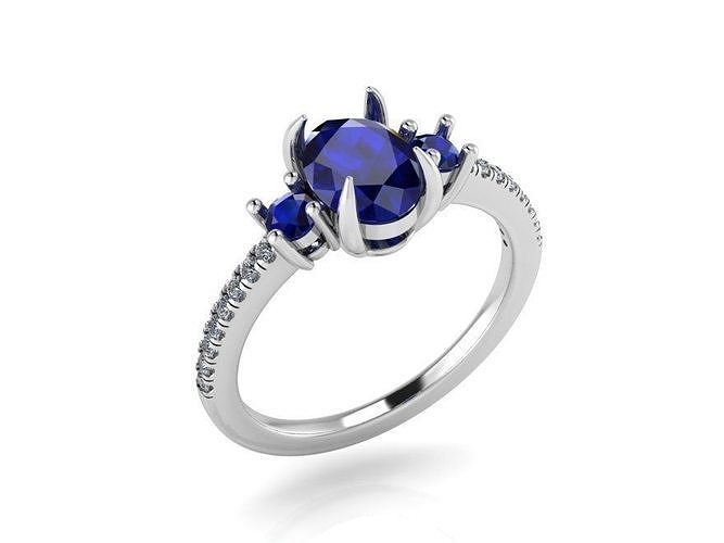 oval eagle prong ring 342 3D model 3D printable | CGTrader