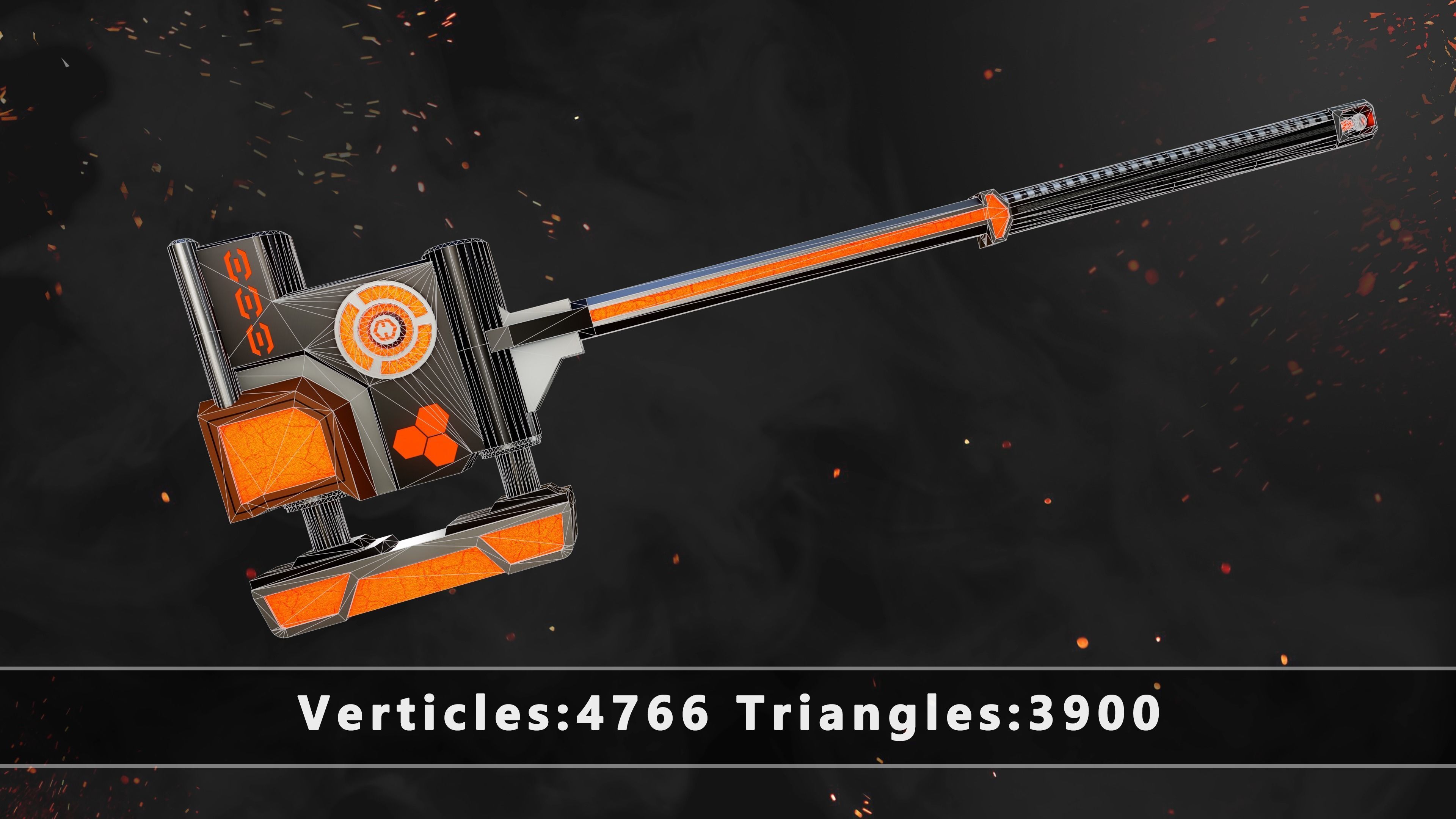 3D model Future Sci-Fi Hammer Low-poly 3D model VR / AR / low-poly ...