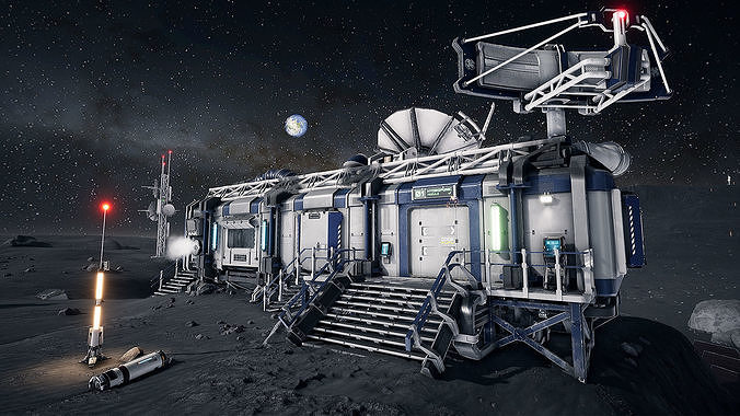 3D model Modular Lunar Base VR / AR / low-poly | CGTrader