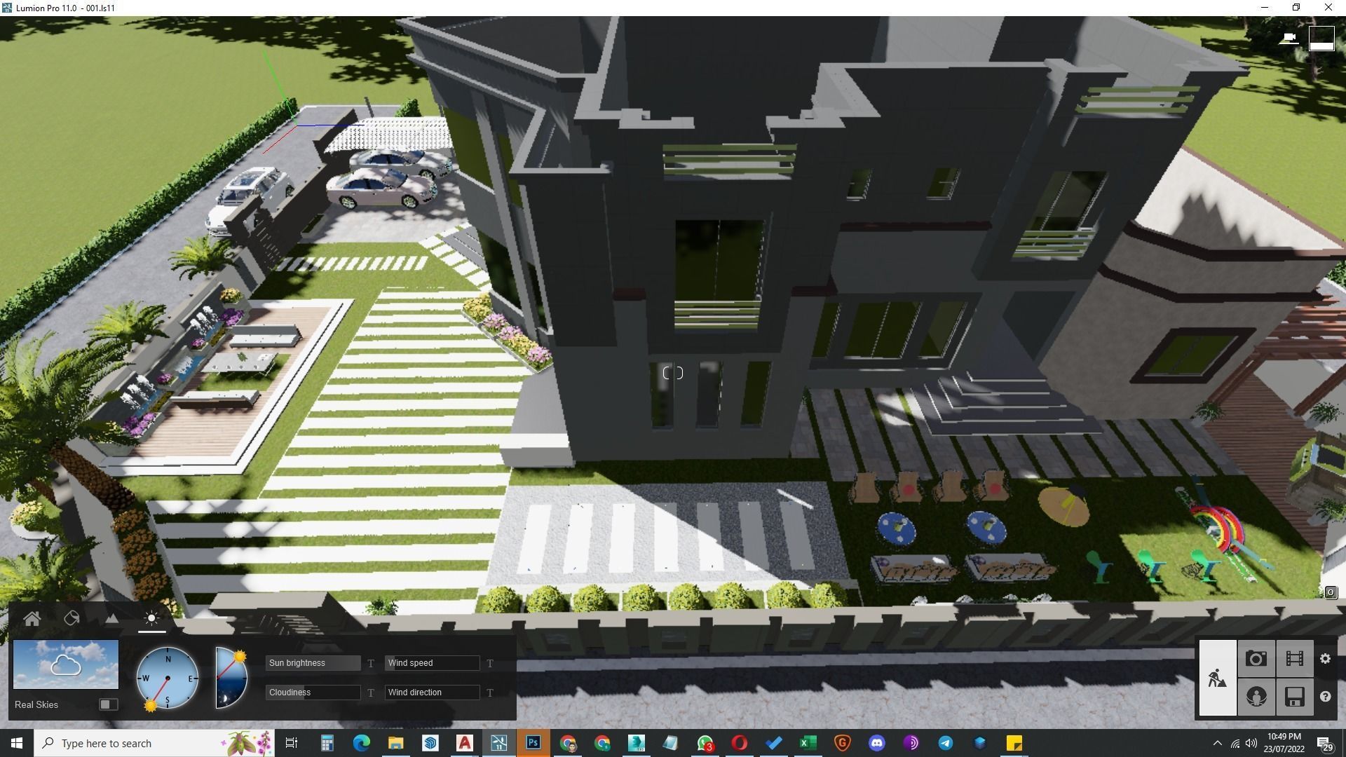 front landscape design of luxury house 3D model | CGTrader