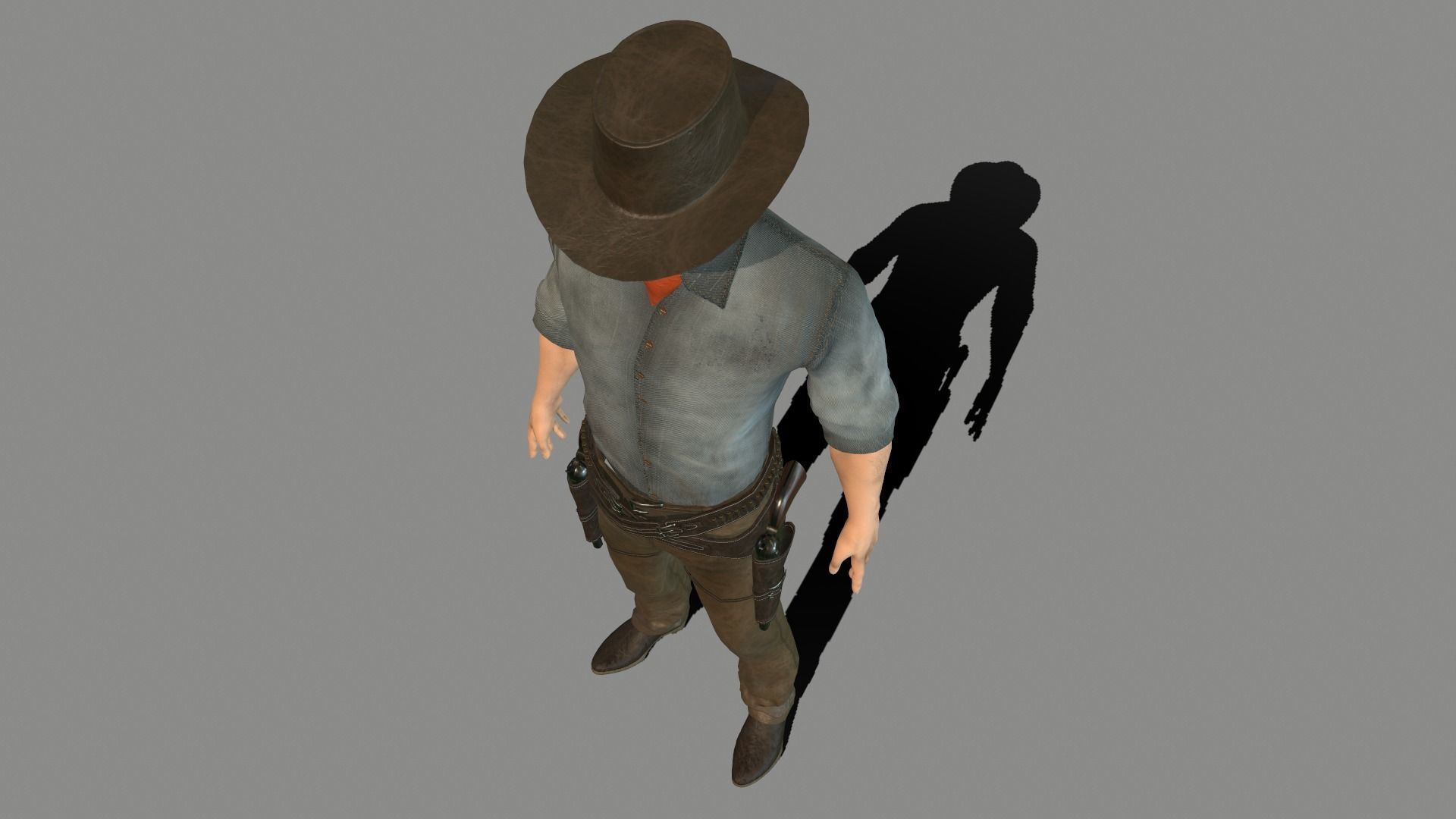 3D model Gunslinger cowboy holding gun VR / AR / low-poly | CGTrader