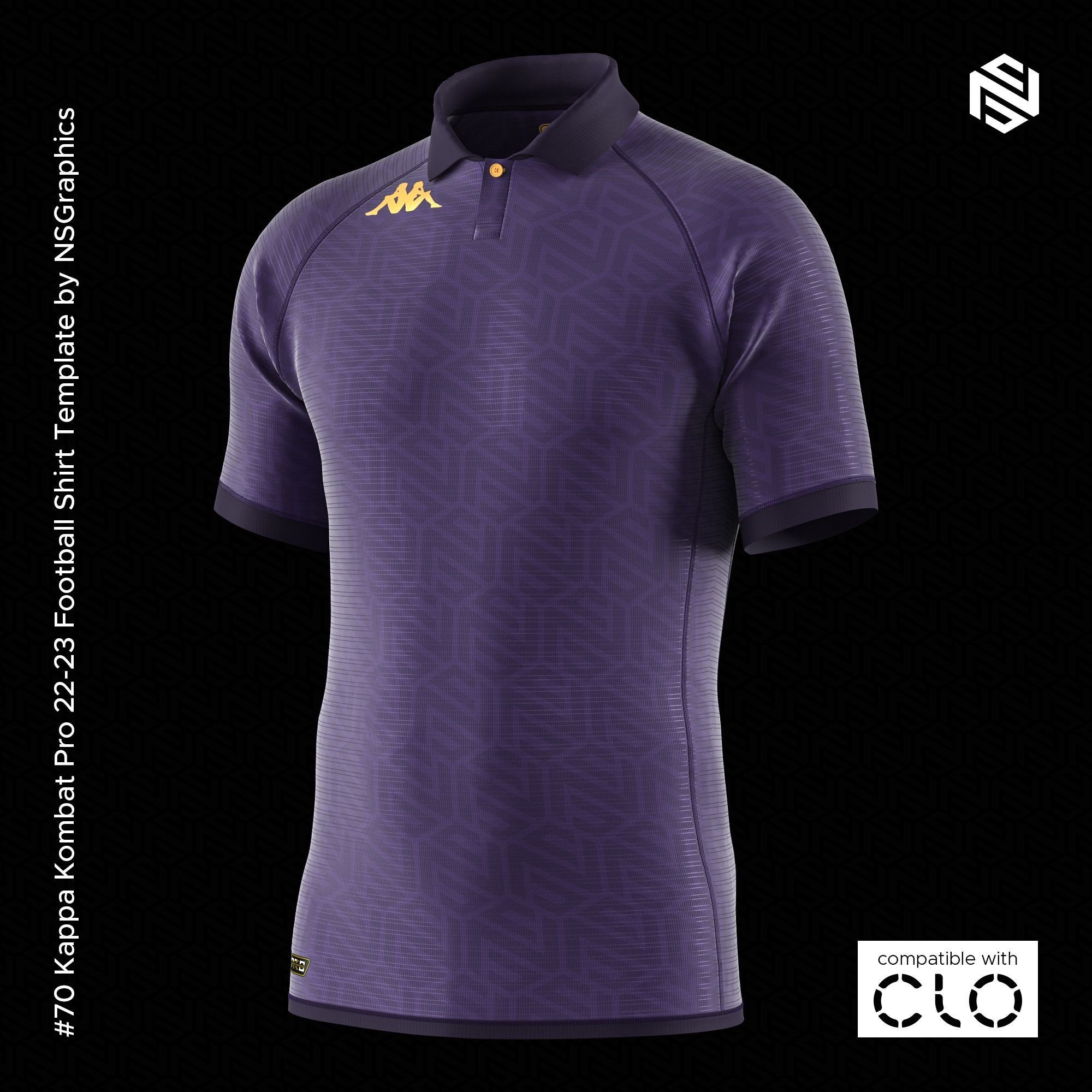 Kappa Kombat Pro 22-23 Football Shirt for CLO3D 3D model | CGTrader