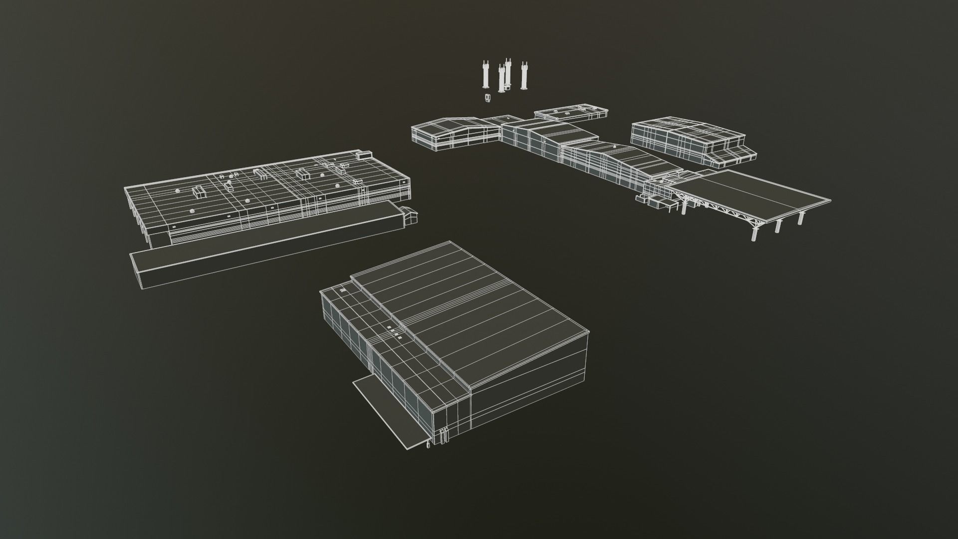 3D model FedEx Hangars Wilson Air Center lowpoly VR / AR / low-poly ...