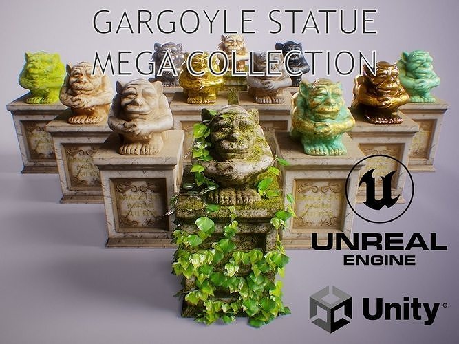 3D model PBR Gargoyle Statue Collection VR / AR / low-poly | CGTrader