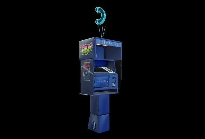 3D model SciFi Phone Booth - Tutorial Included VR / AR / low-poly ...