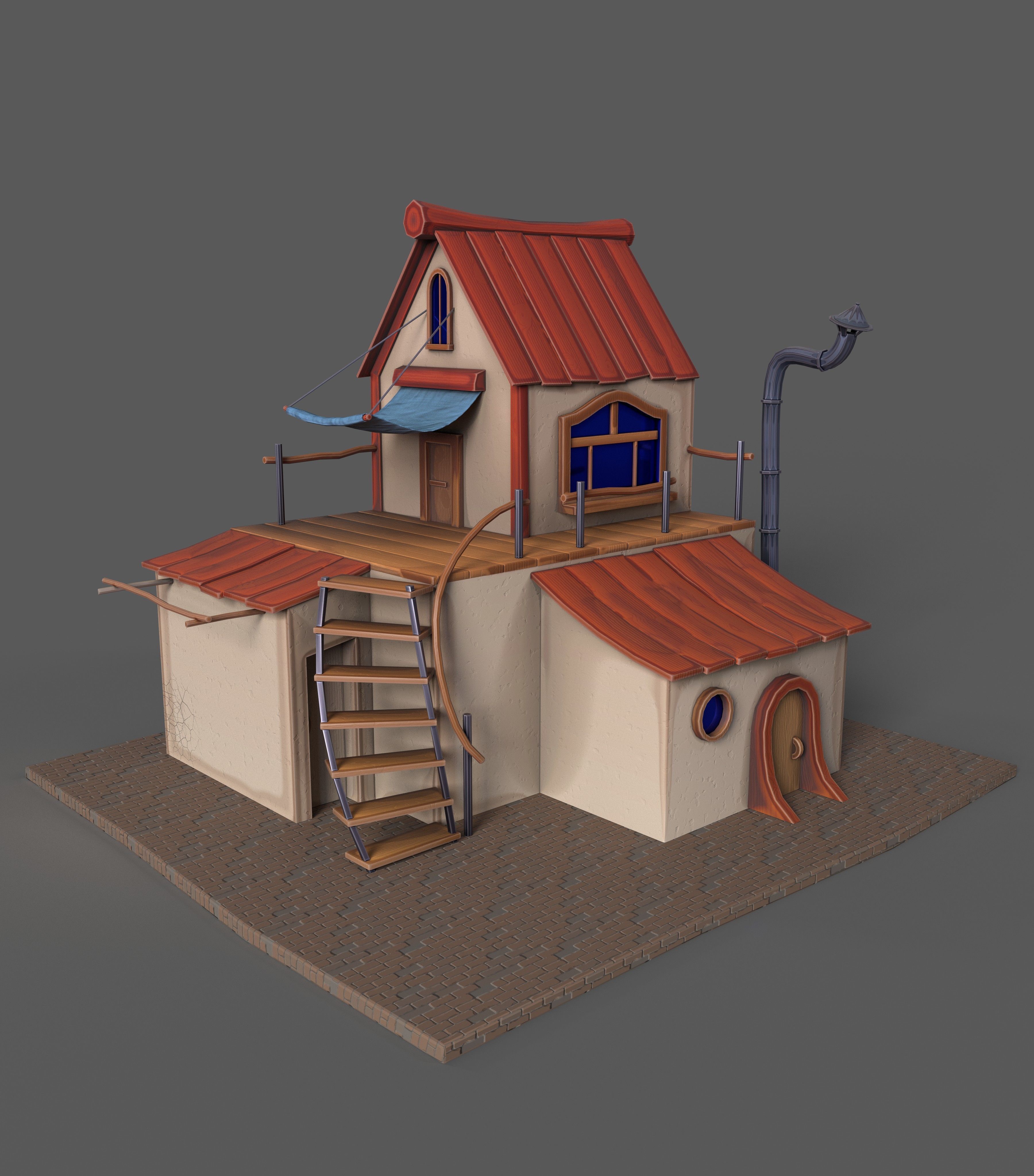 3D model STYLIZED BUILDINGS VOL2 VR / AR / low-poly | CGTrader
