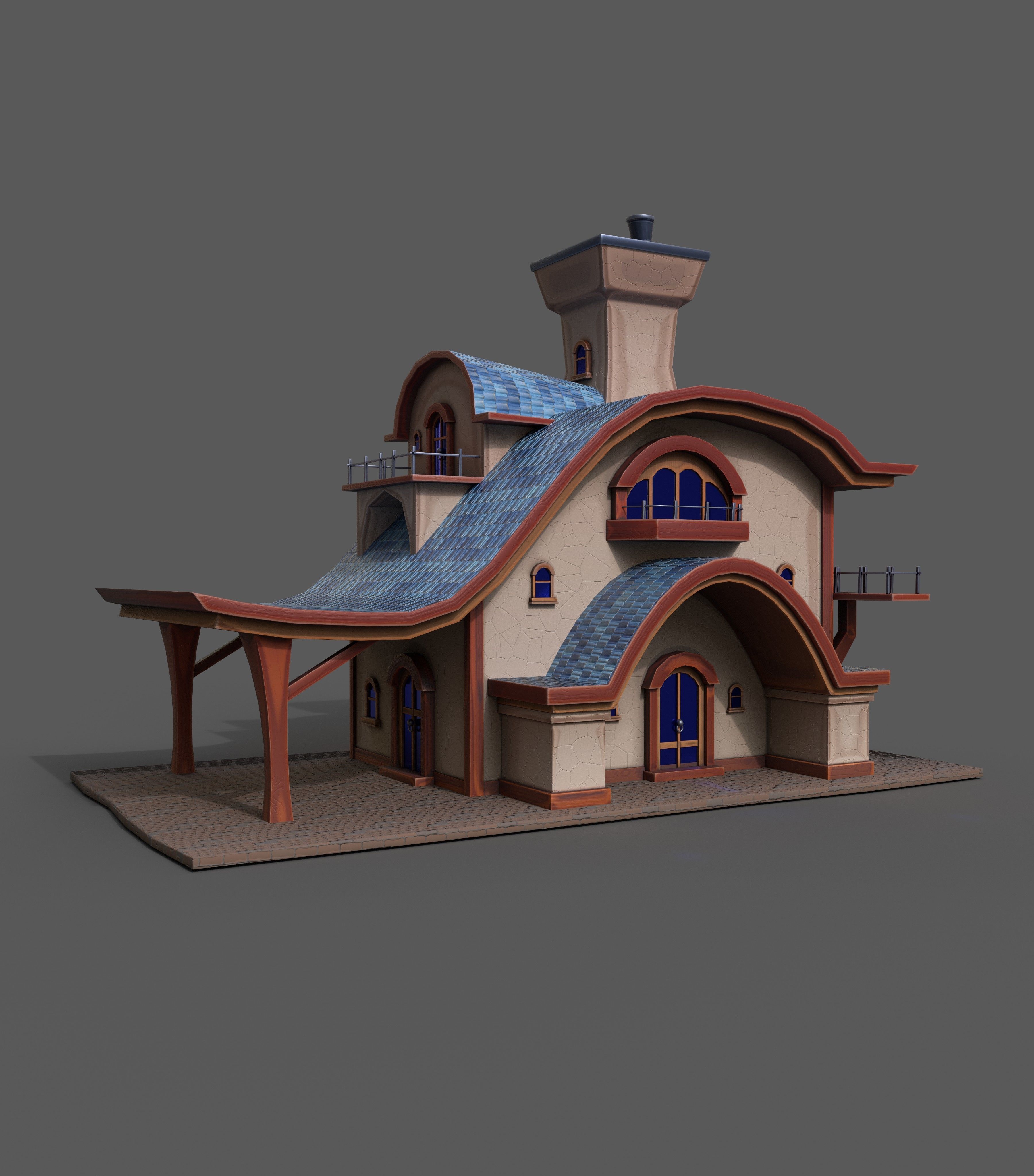 3D model STYLIZED BUILDINGS VOL2 VR / AR / low-poly | CGTrader