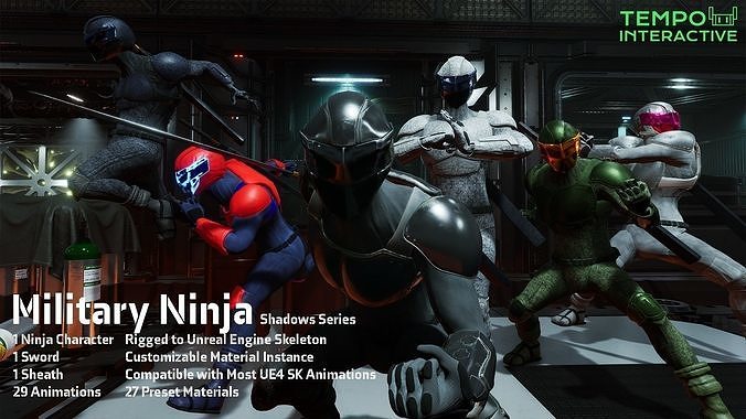 3D model Military Ninja - Shadows Series VR / AR / low-poly | CGTrader