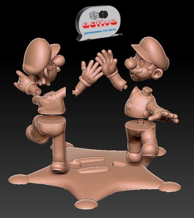 Mario and Luigi 3D model 3D printable | CGTrader