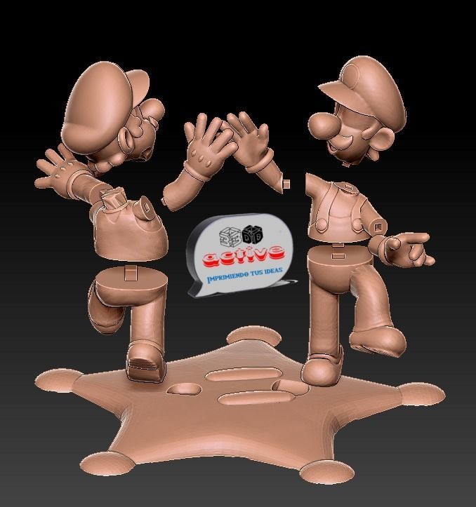 Mario and Luigi 3D model 3D printable | CGTrader