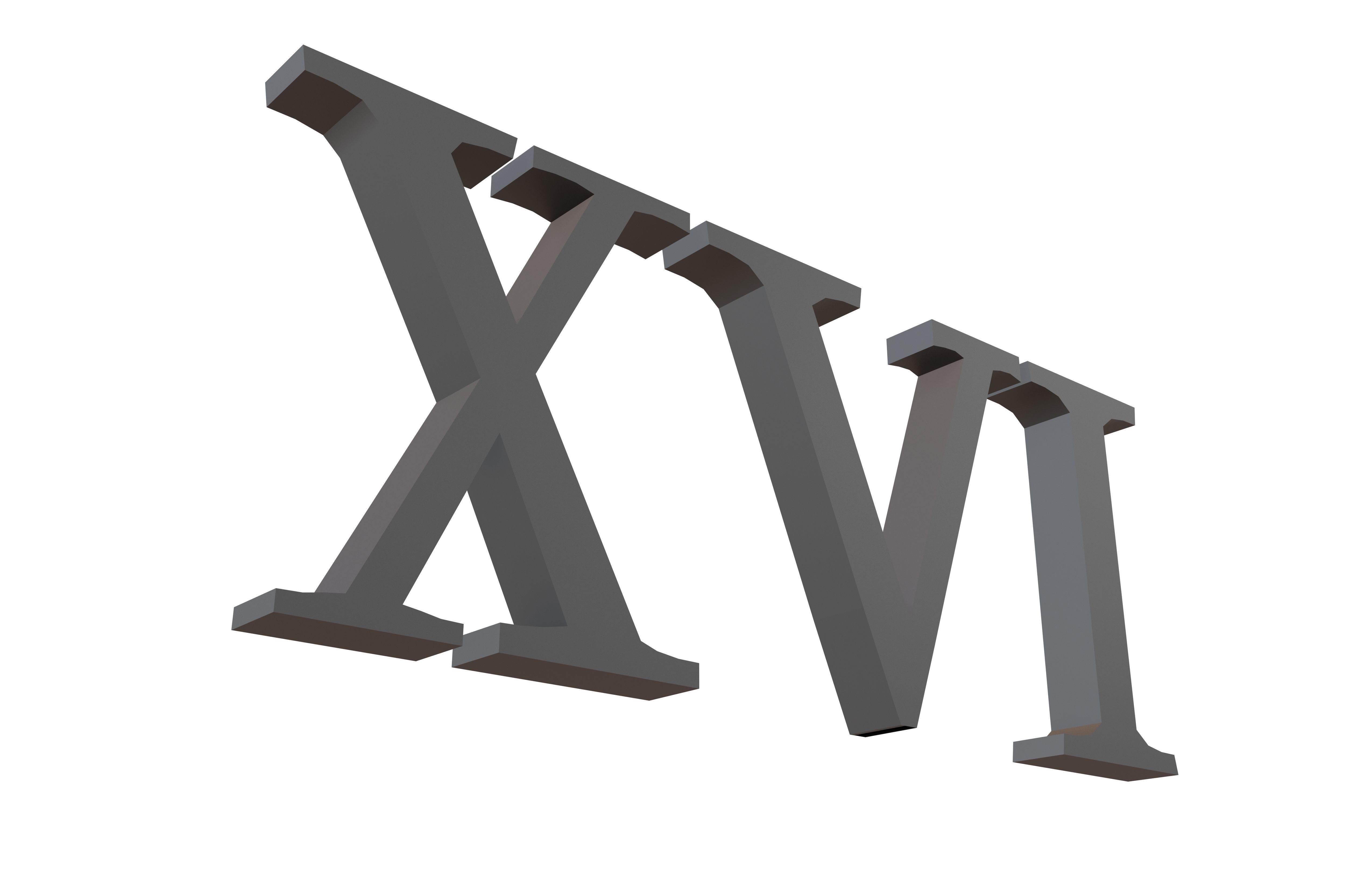3D model Roman Numerals 16 v1 001 VR / AR / low-poly | CGTrader