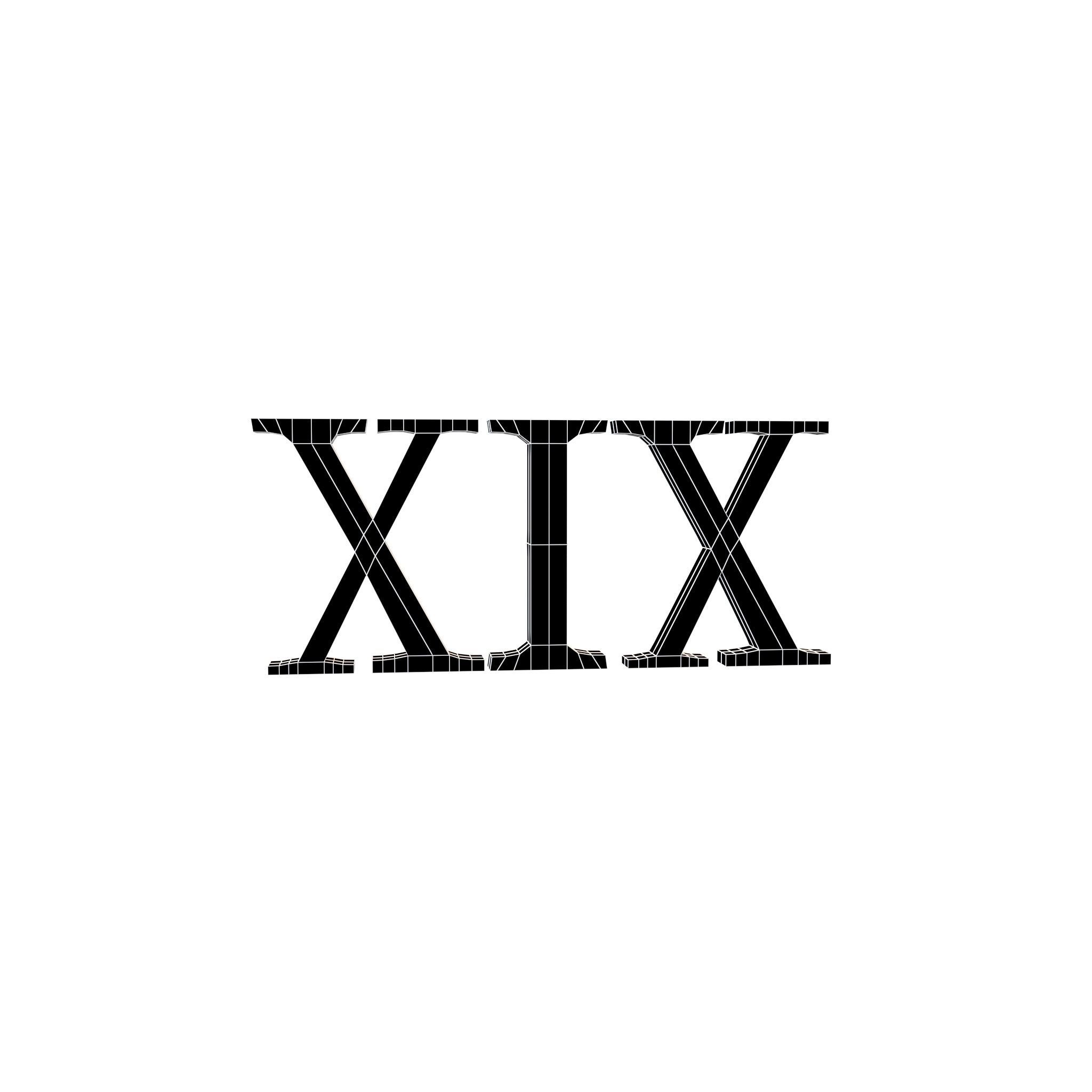 3D model Roman Numerals 19 v1 001 VR / AR / low-poly | CGTrader