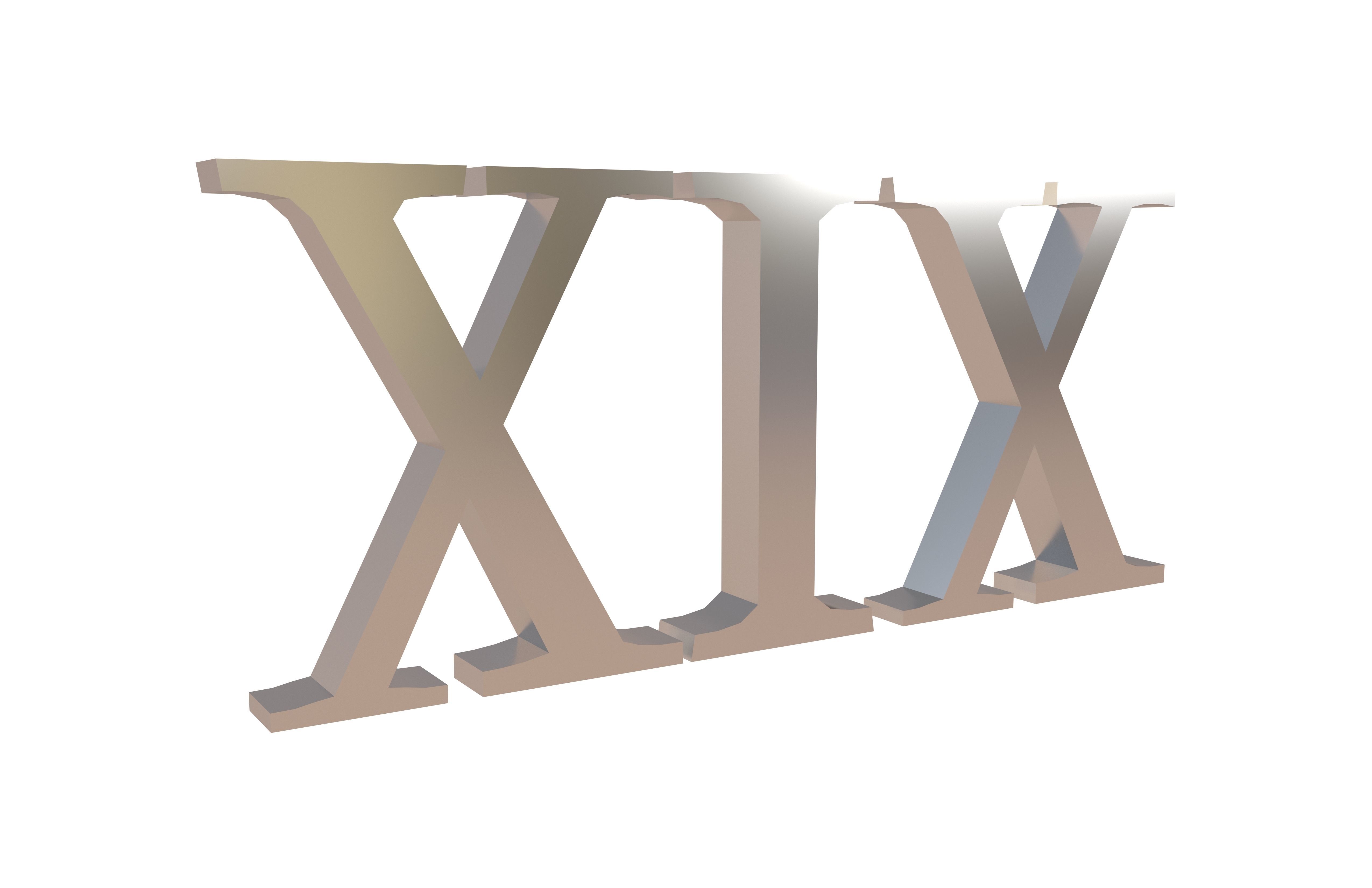 3D model Roman Numerals 19 v1 003 VR / AR / low-poly | CGTrader