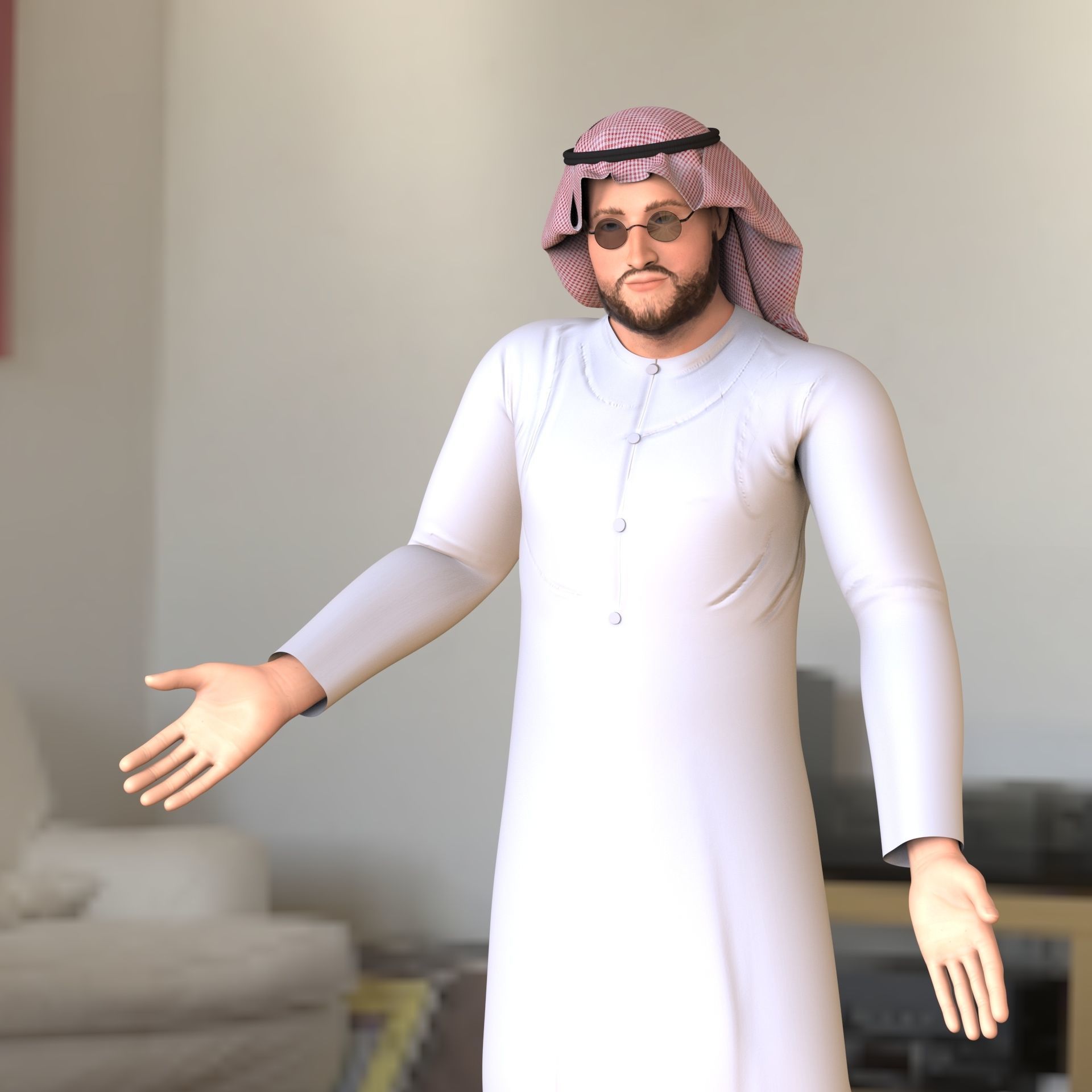 3D model Arab Man Character Rigged VR / AR / low-poly | CGTrader