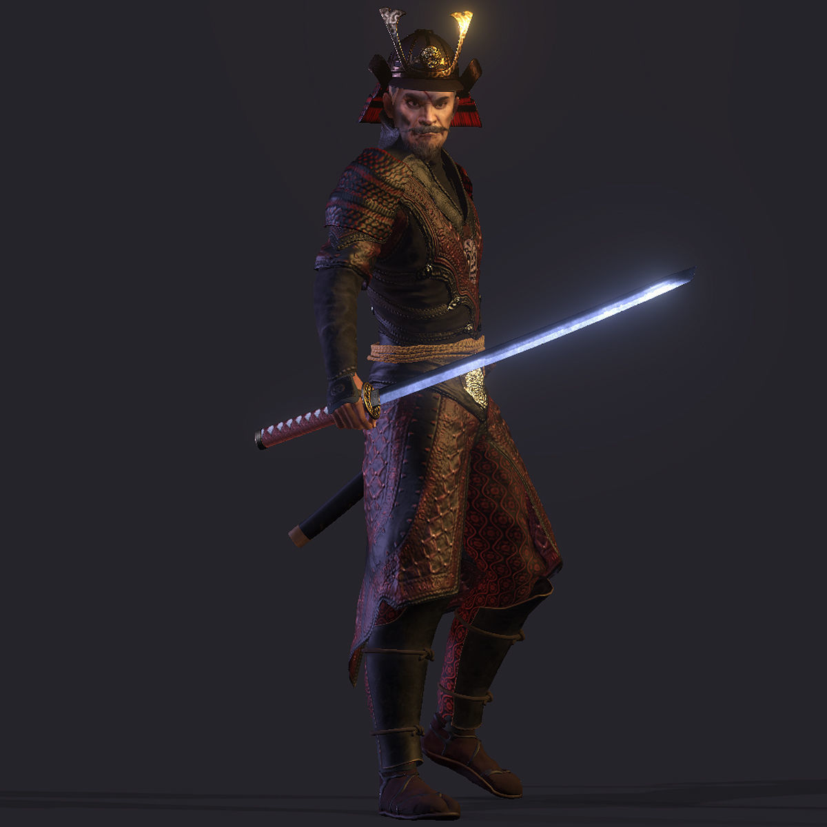 samurai High quality character full Rigged and Animated 3D model ...