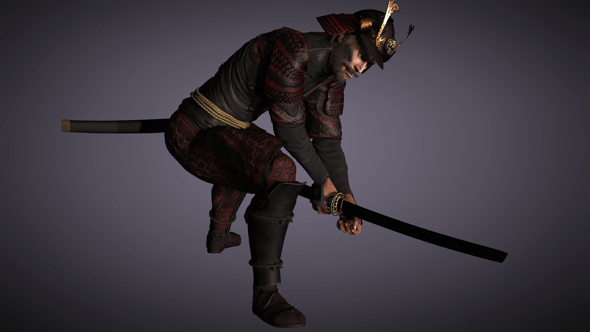 samurai High quality character full Rigged and Animated 3D model ...