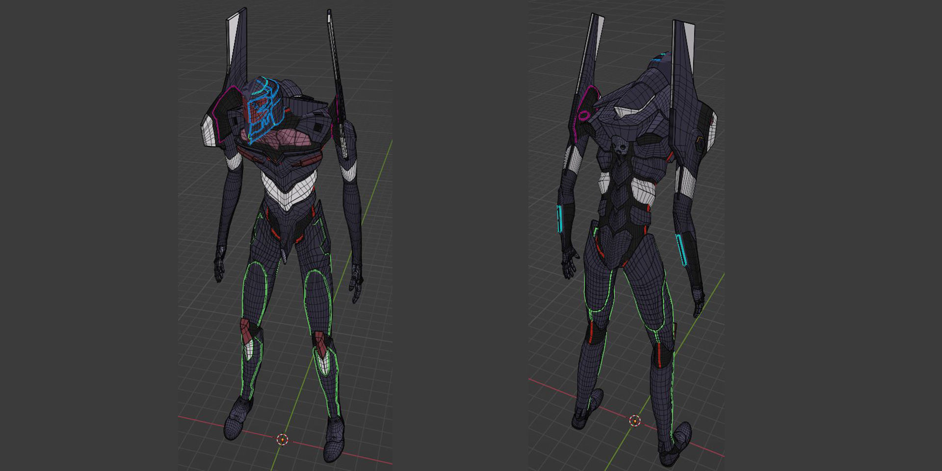 3D model Rigged EVA 03 Unit Neon Genesis Evangelion VR / AR / low-poly ...