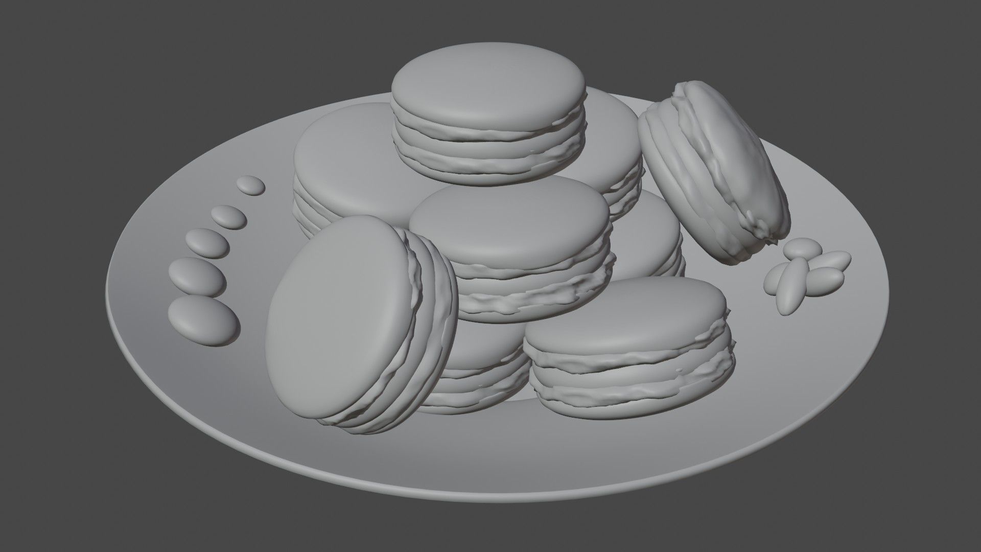 Makaron colorful macaroons free 3D model | CGTrader