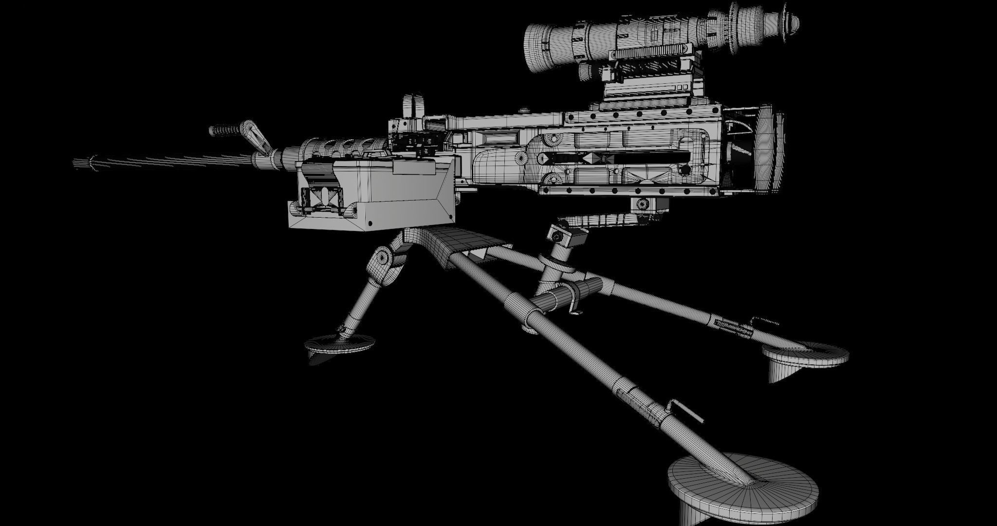 3D model M2 Browning Machine Gun 05 PBR Unity UE V-Ray Textures ...